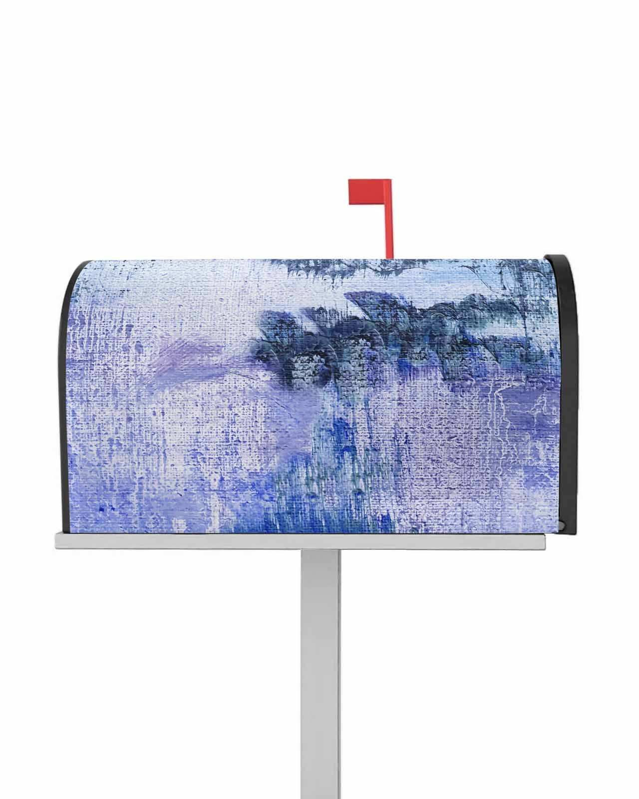 Mailbox Cover Magnetic Abstract Modern Ombre Blue Purple Oil Painting ...