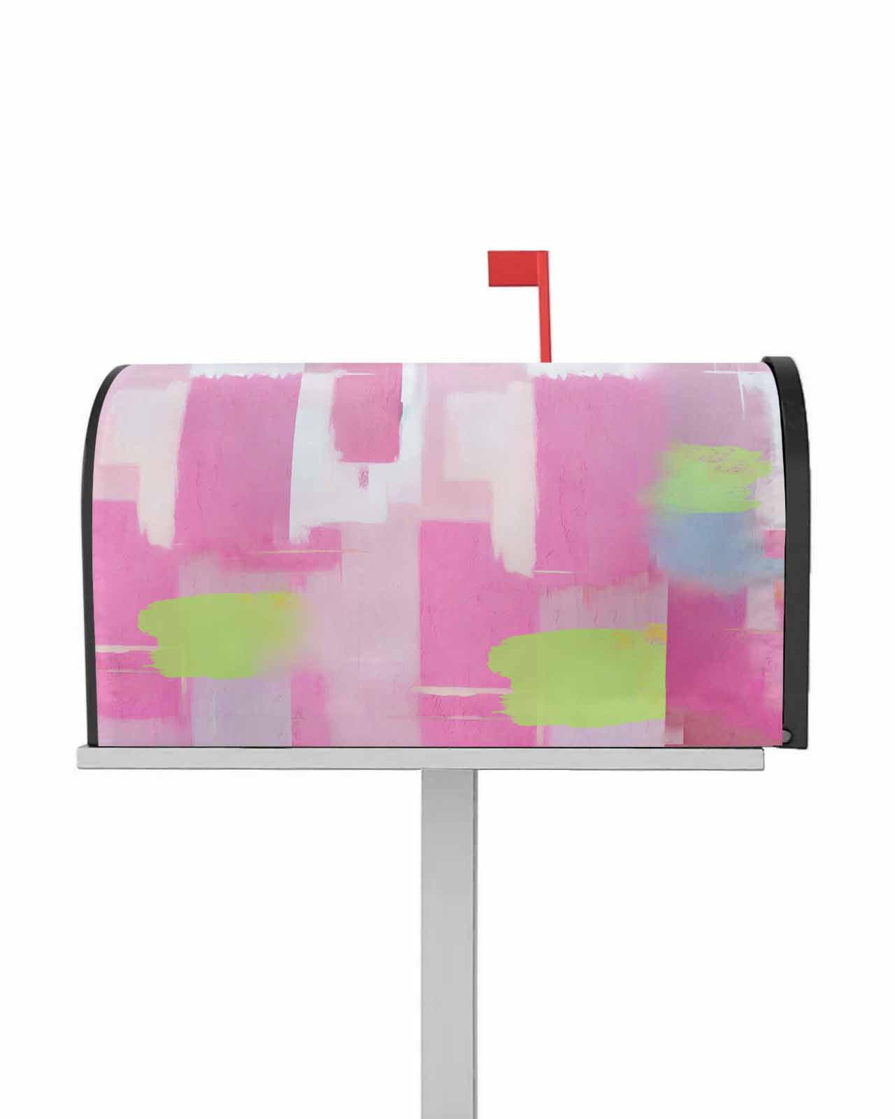 Mailbox Cover Magnetic Abstract Modern Pink White Oil Painting Post Box ...