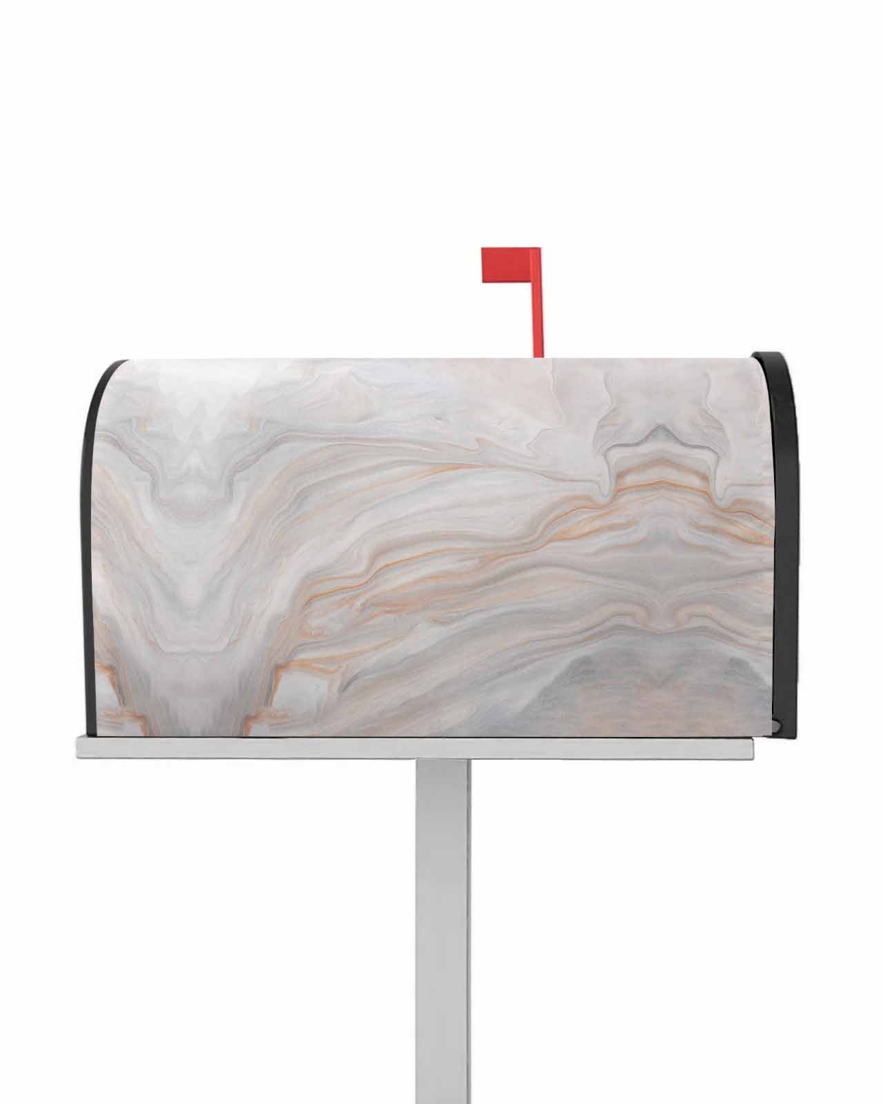 Mailbox Cover Magnetic Abstract Watercolor Orange White Marble Texture ...