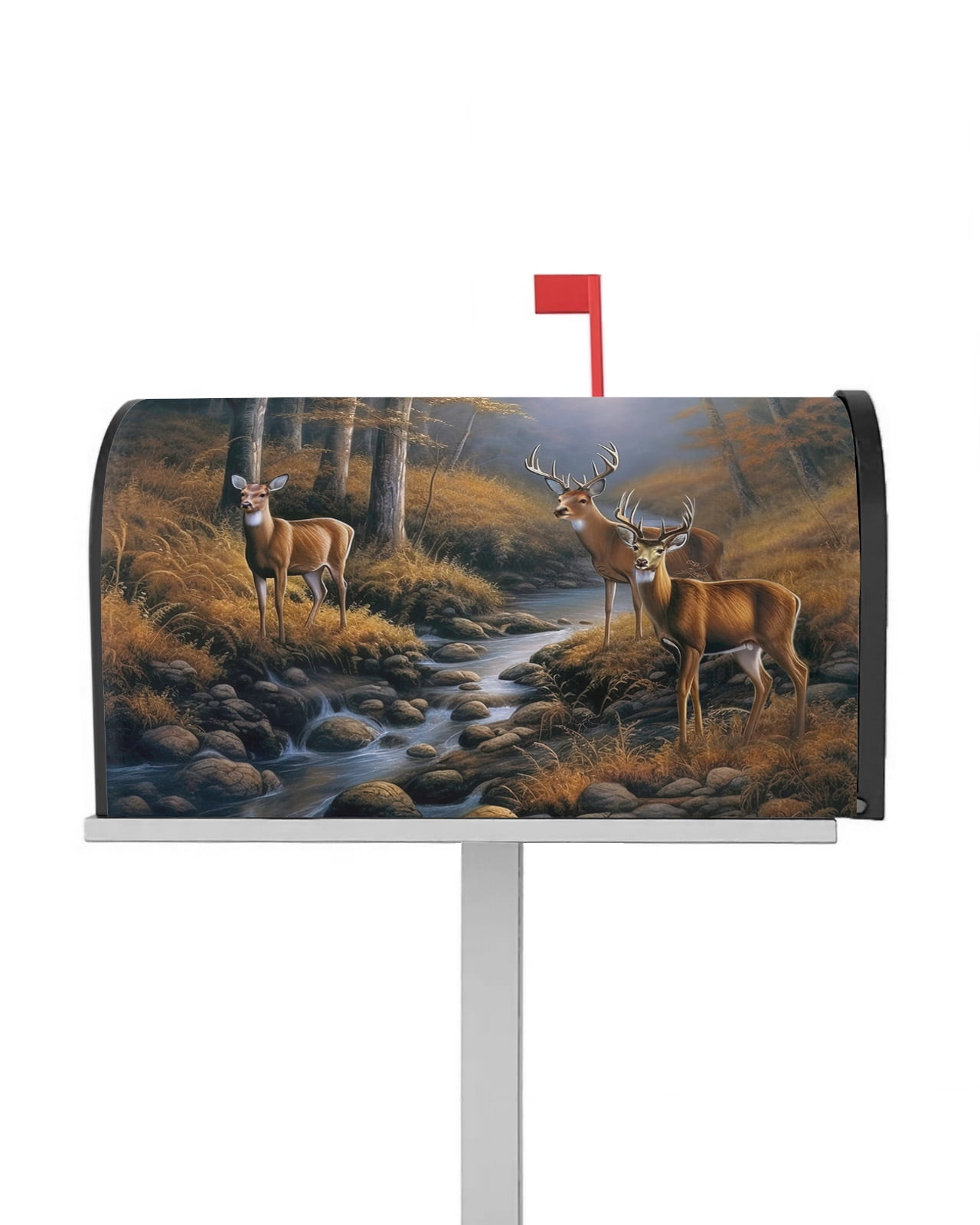 Mailbox Cover Magnetic Deer Standing by a Stream Deep in The Forest ...
