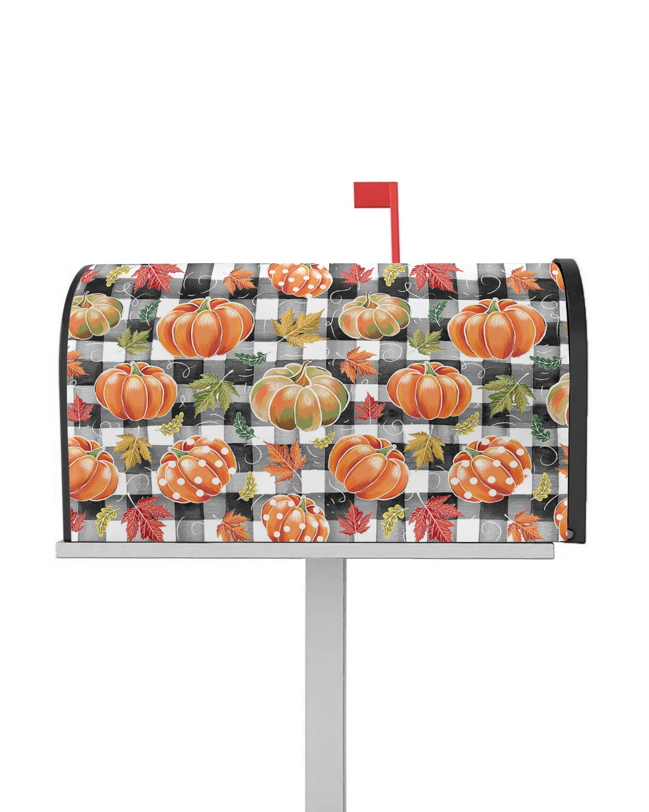 Mailbox Cover Magnetic Thanksgiving Watercolor Pumpkins Black White ...