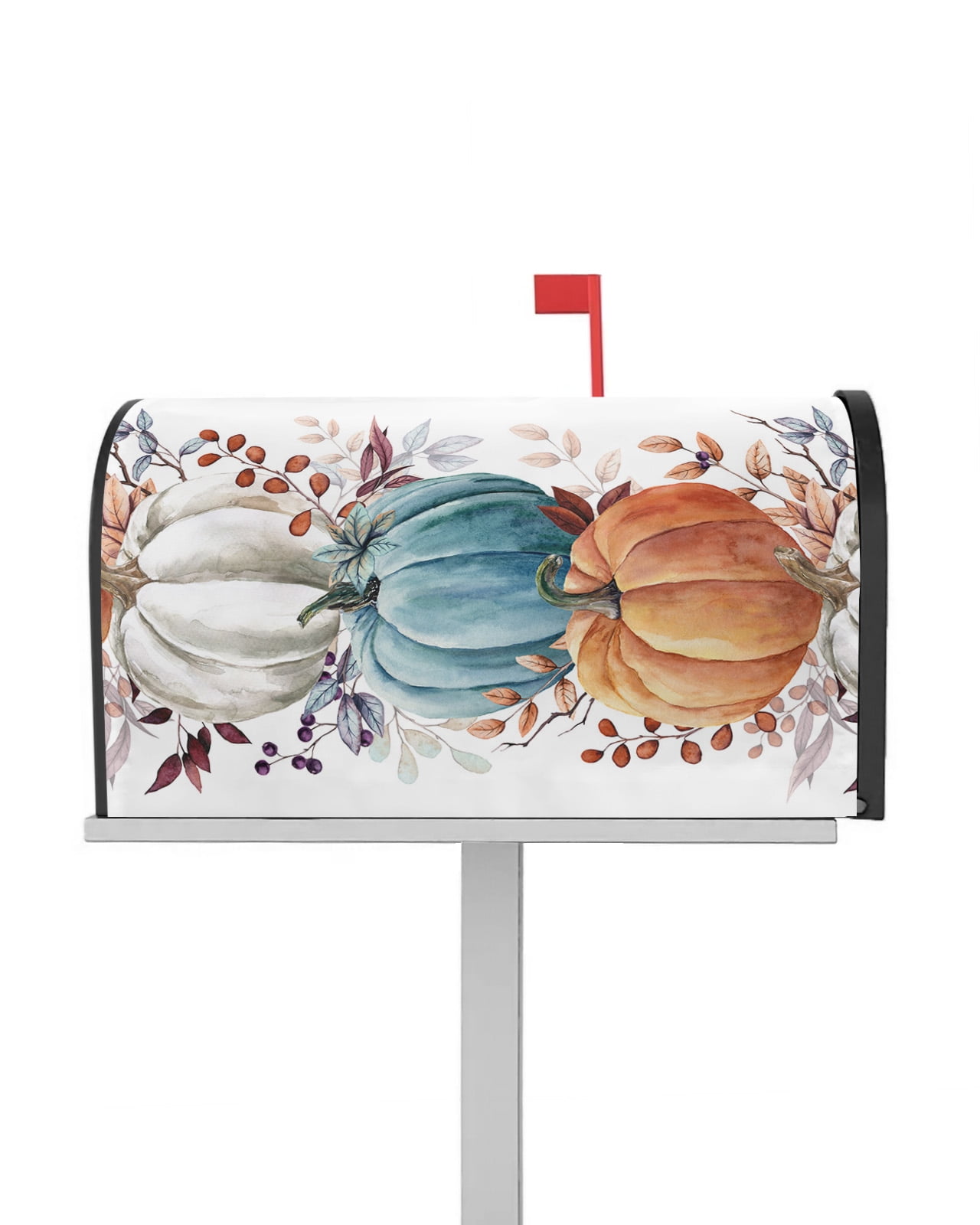 Mailbox Cover Magnetic Fall Watercolor Pumpkin Eucalyptus Leaf Post Box ...