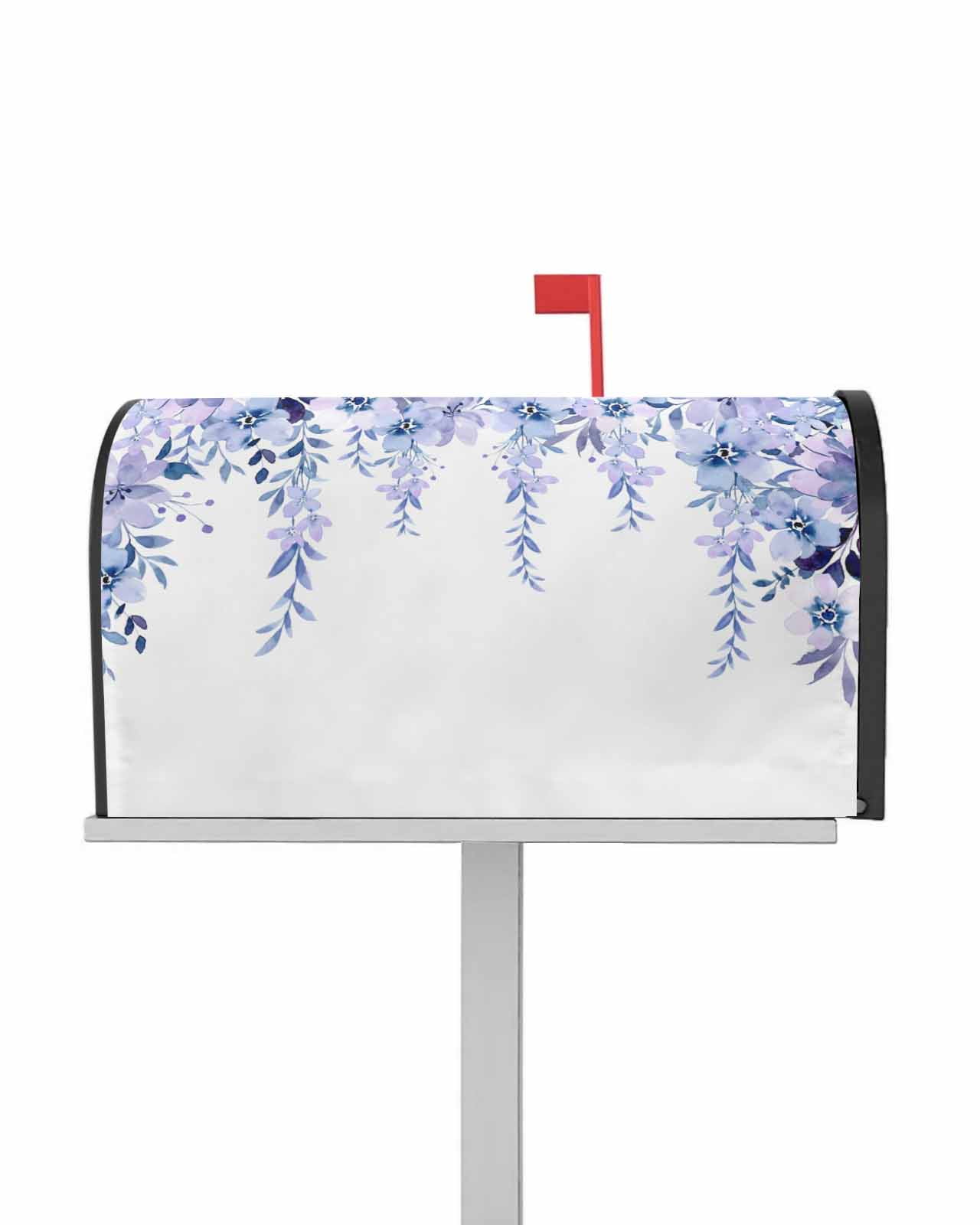 Mailbox Cover Magnetic Farmhouse Style Plants Floral Purple Leaves Post ...