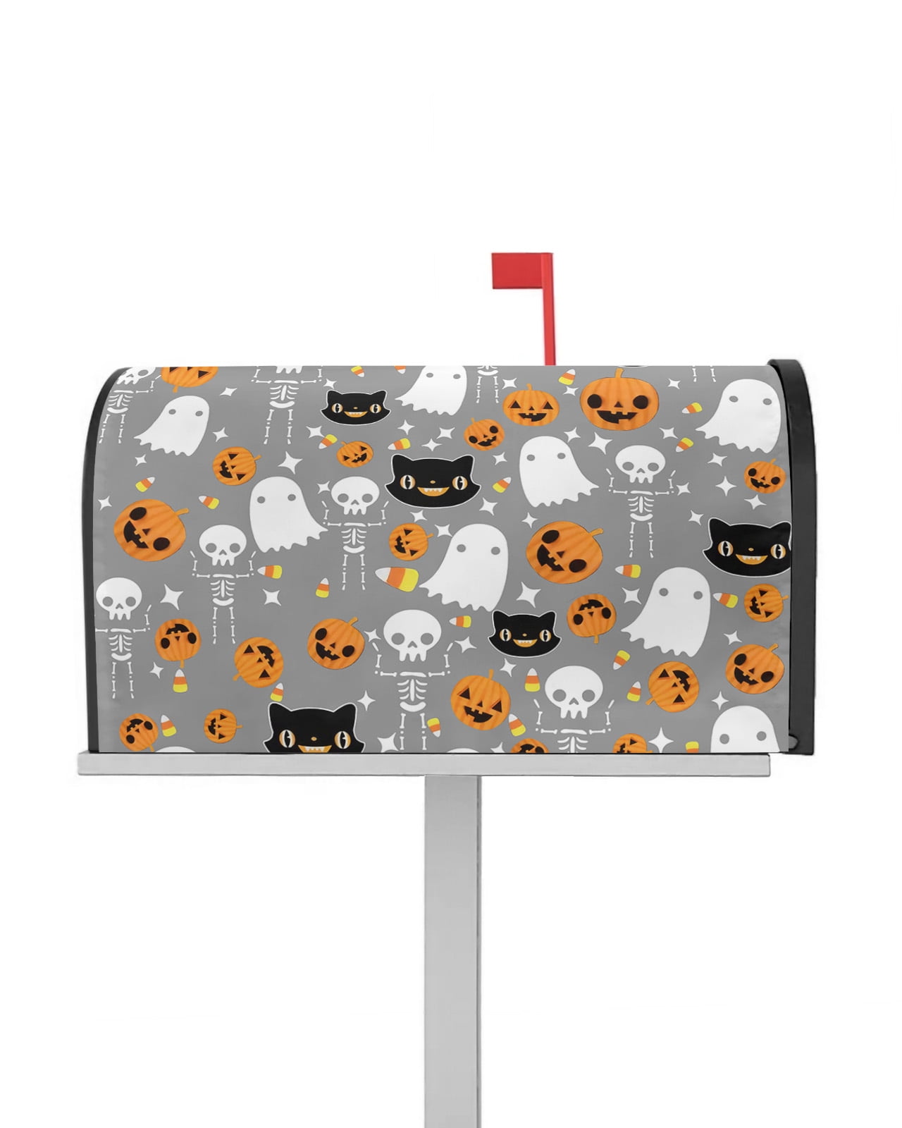 Mailbox Cover Magnetic Happy Halloween Gnome Black Pumpkin Grimace Post ...