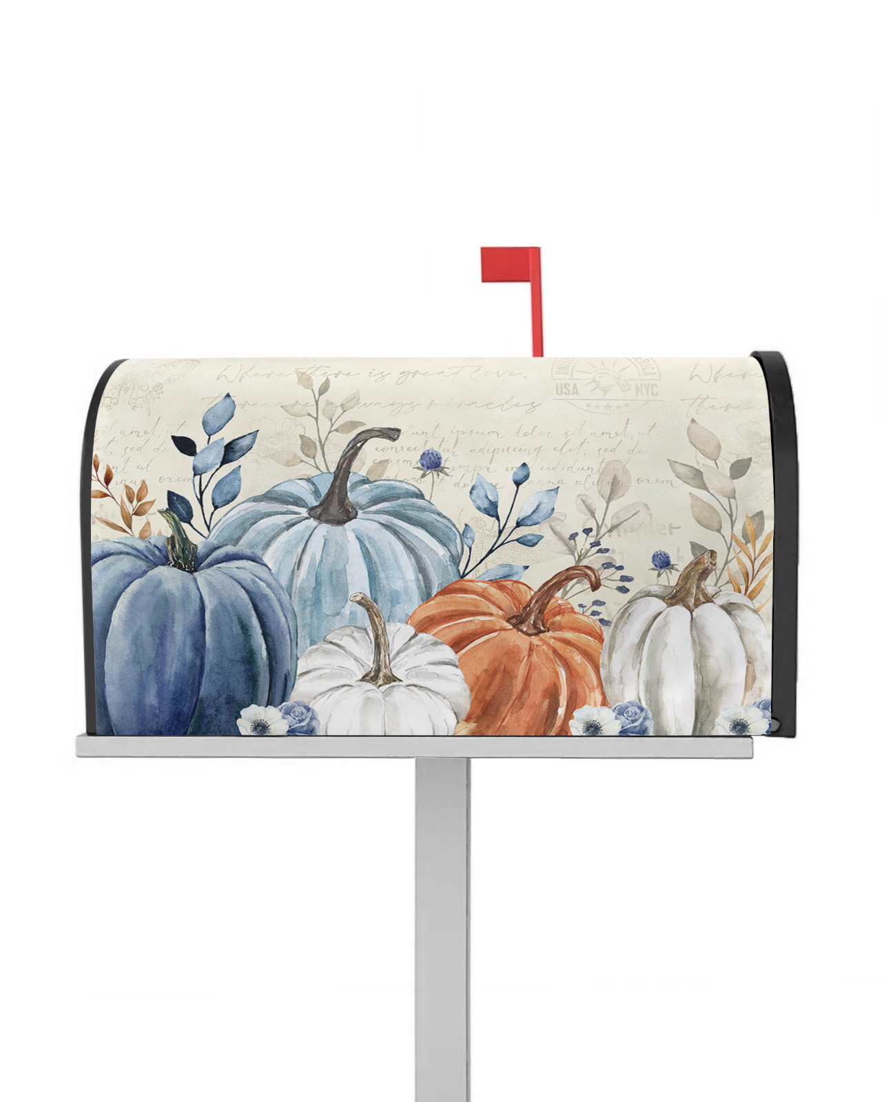 Mailbox Cover Magnetic Pumpkin Autumn Leaves Letters Print Post Box ...