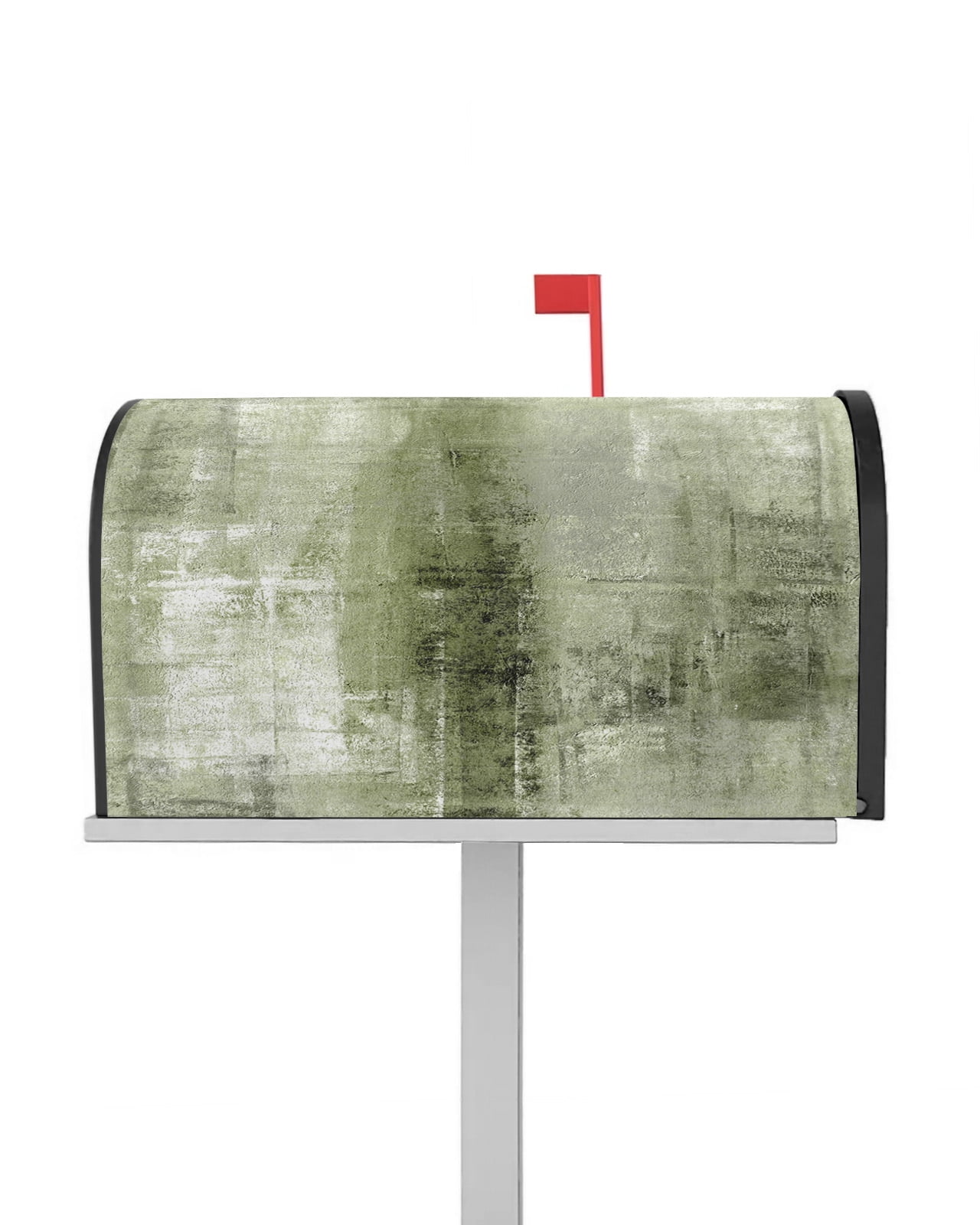 Mailbox Cover Magnetic Sage Green Abstract Oil Painting Geometric ...
