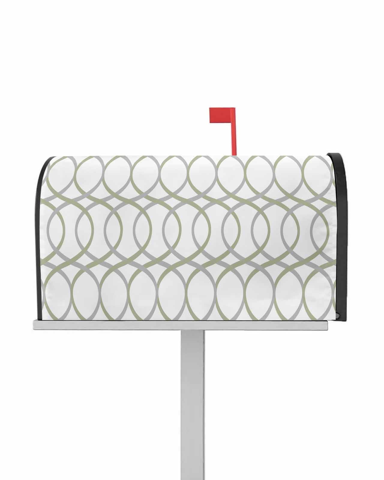 Mailbox Cover Magnetic Sage Green Grey Geometric Modern Abstract Art ...