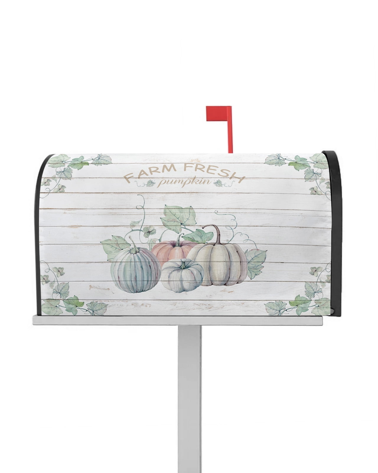 Mailbox Cover Magnetic Thanksgiving FARM Pumpkin Watercolor Retro Wood ...