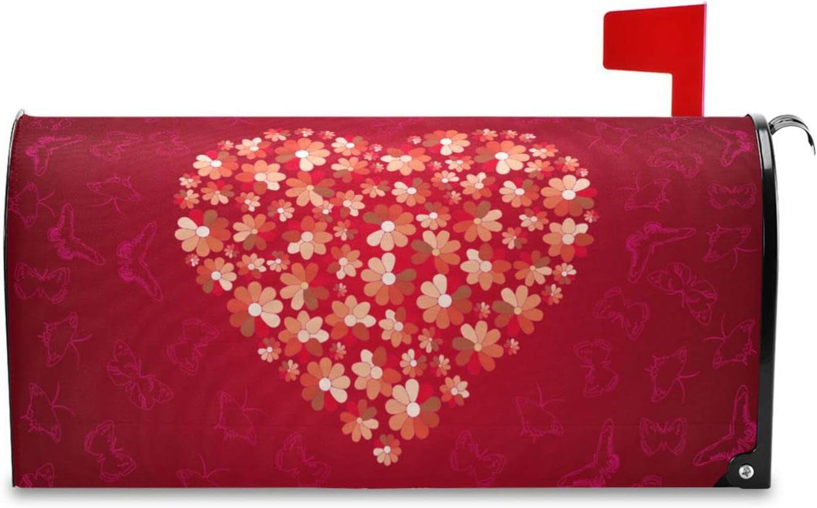 Mailbox Cover Magnetic Valentine''s Day Paisley Heart Mail Wraps Cover ...