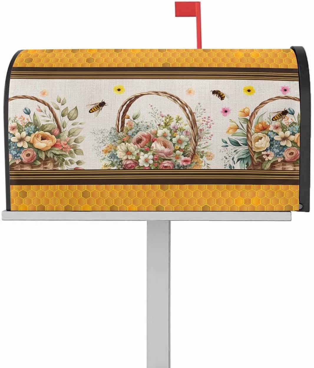 Mailbox Cover Magnetic Mailbox Wraps, Spring Summer Rose Flower with ...