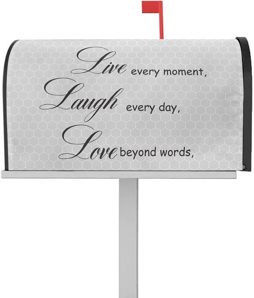 Mailbox Cover, Positive Quotes Retro Grey Wood Grain Mailbox Wrap ...