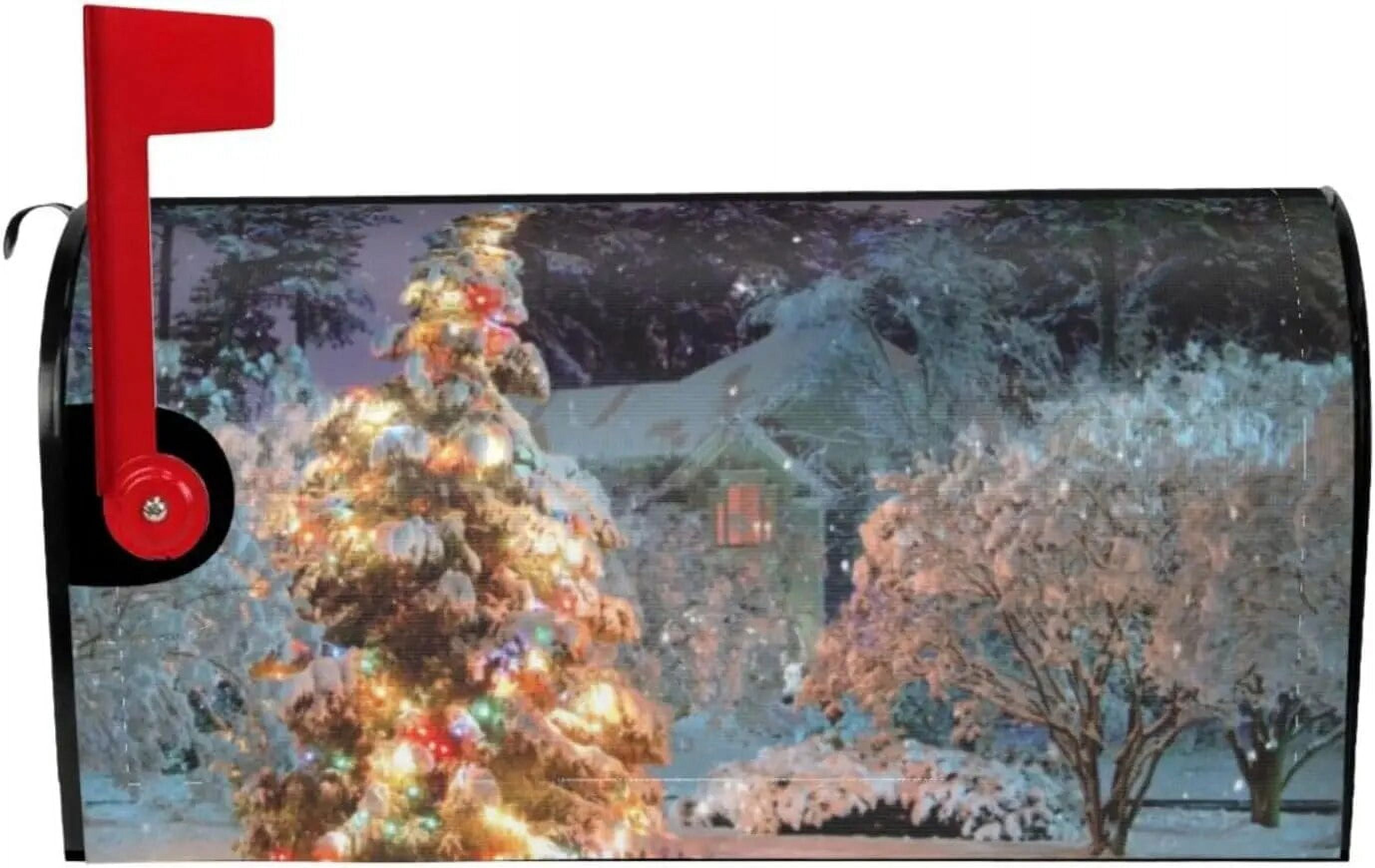 Mailbox Cover Standard Size Letterbox Cover Christmas Tree Snow Letter ...