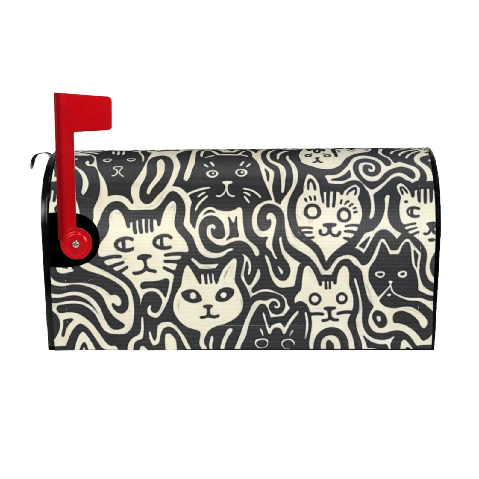Mailbox Covers Abstract Cat Faces Pattern Waterproof mail Box Covers ...