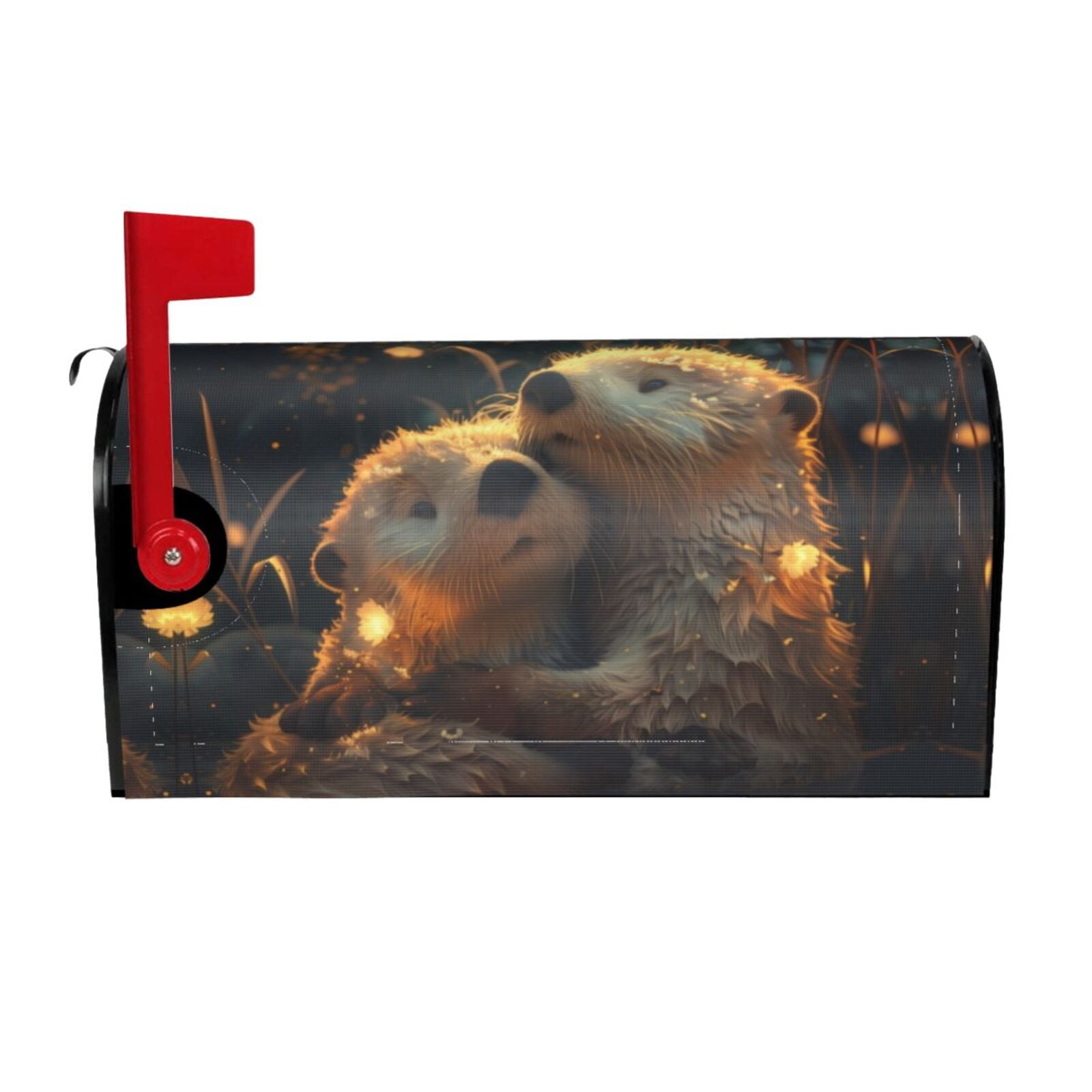 Mailbox Covers, Adorable Otter Pair Hug Welcome Cute Mailbox Cover ...