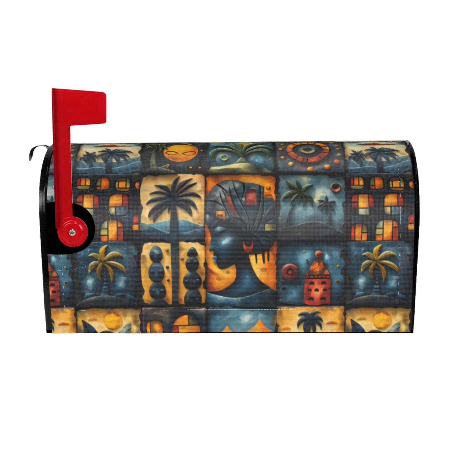 Mailbox Covers, African Art Tile Mosaic Welcome Cute Mailbox Cover ...