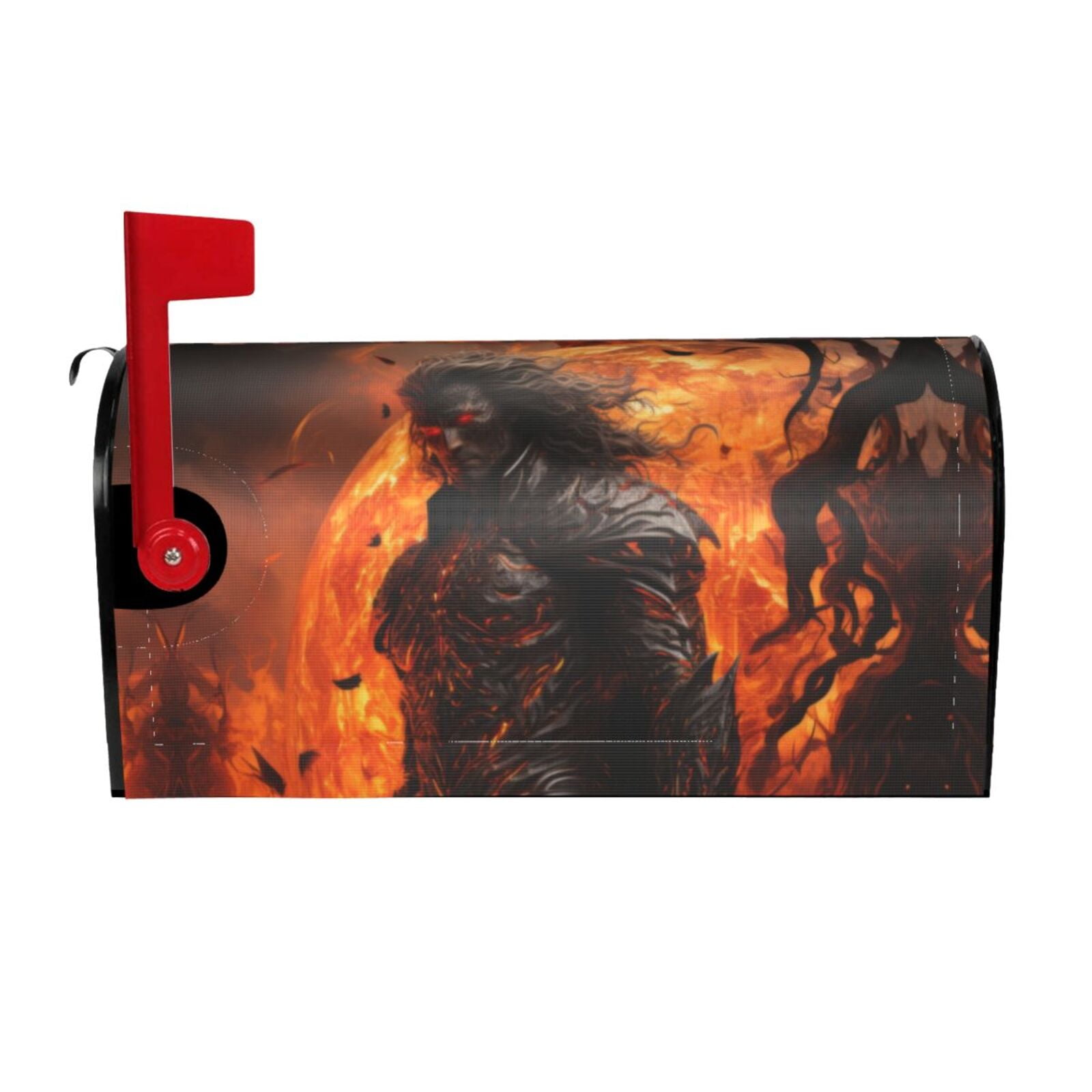 Mailbox Covers, Angry Fireball Flame Warrior Welcome Cute Mailbox Cover ...