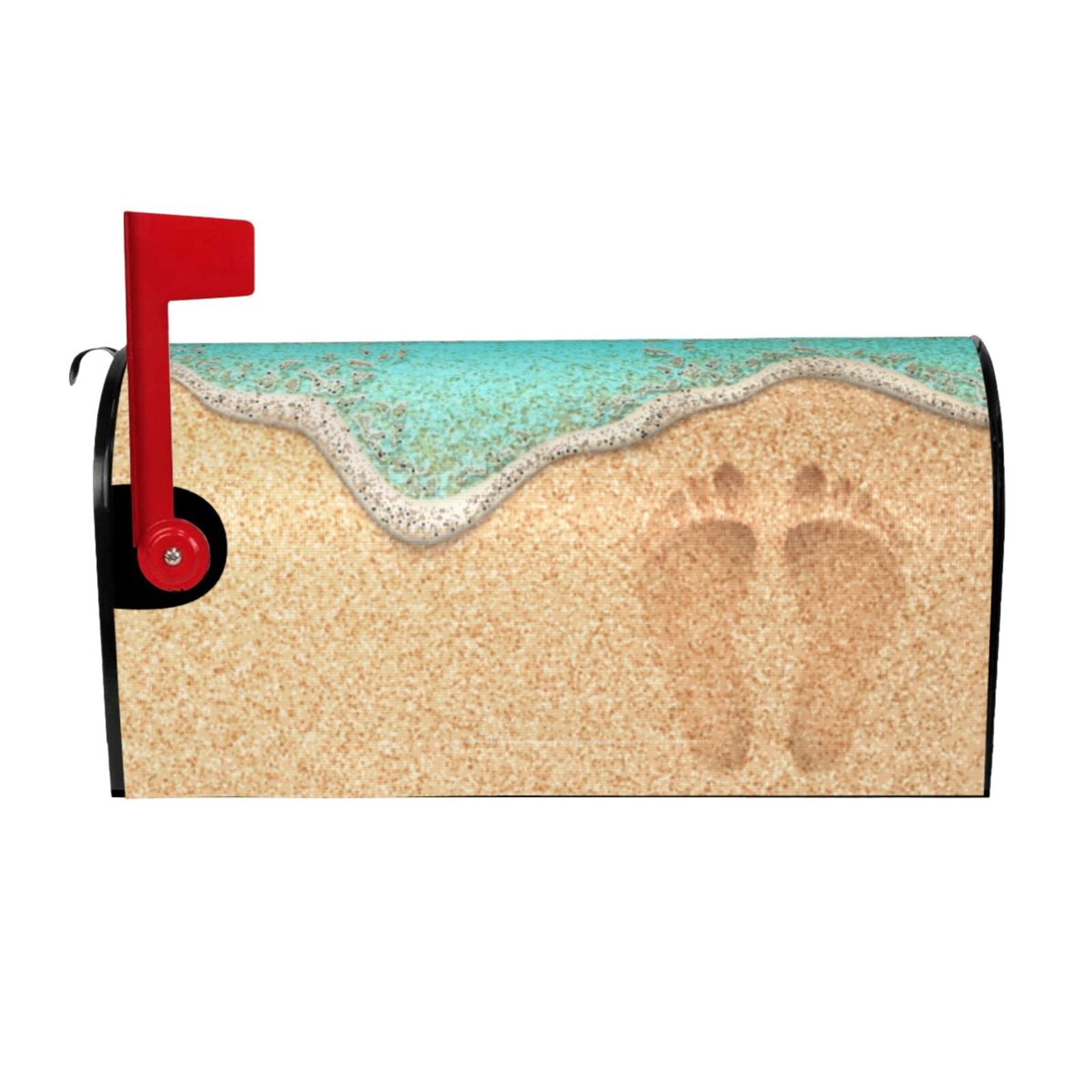 Mailbox Covers, Beach Footprint Welcome Cute Mailbox Cover Magnetic ...