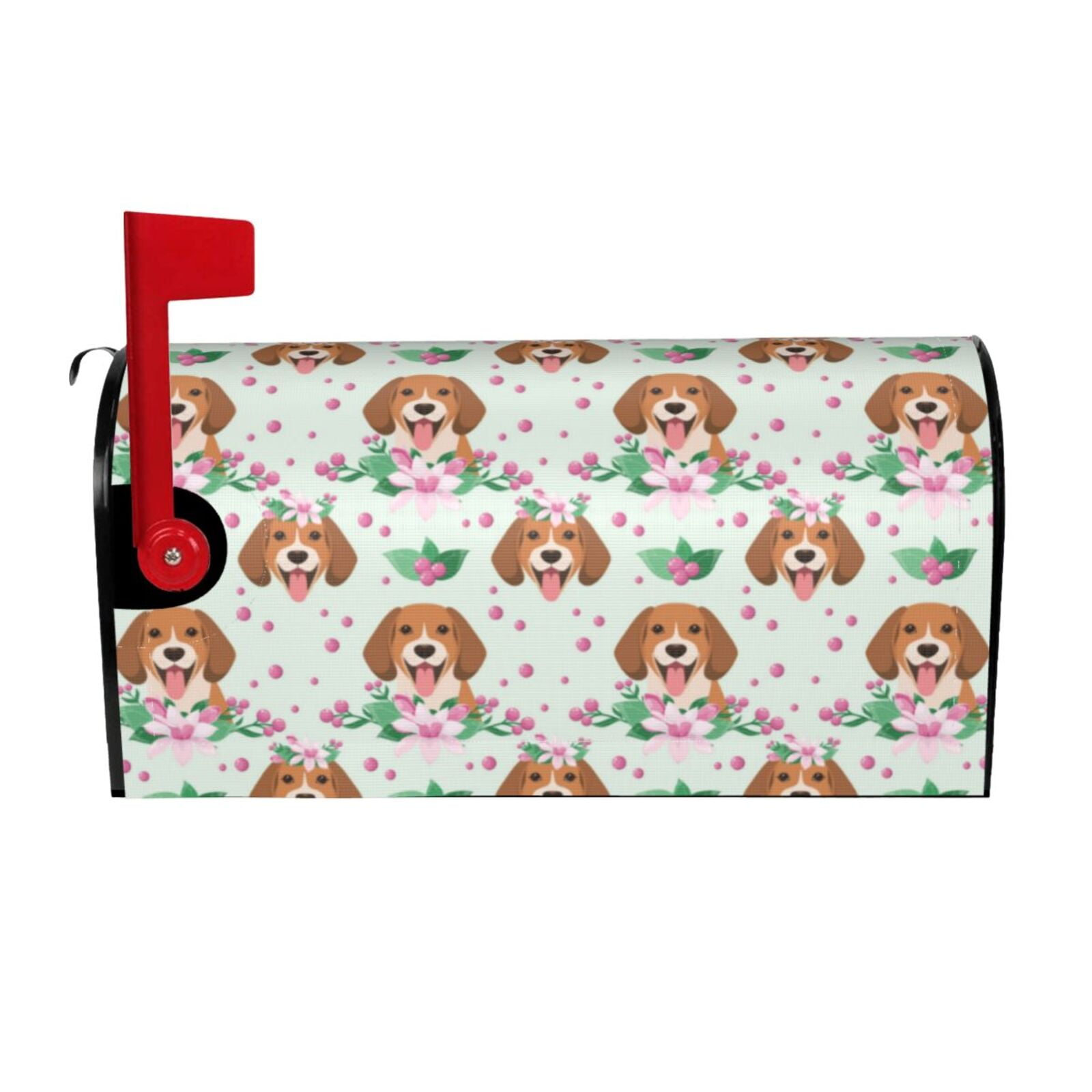 Mailbox Covers, Beagle Dog pink flower Welcome Cute Mailbox Cover ...