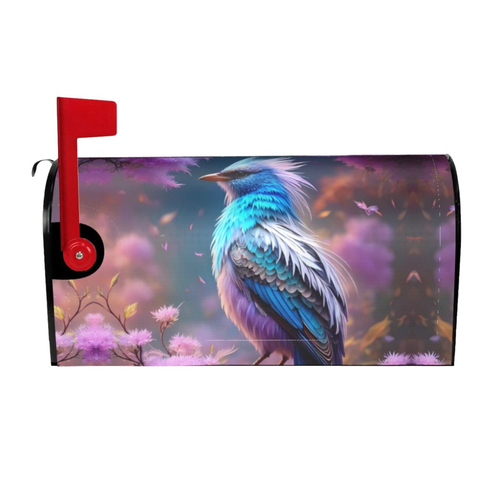 Mailbox Covers Beautiful Pink Flower Blue Bird Waterproof mail Box ...