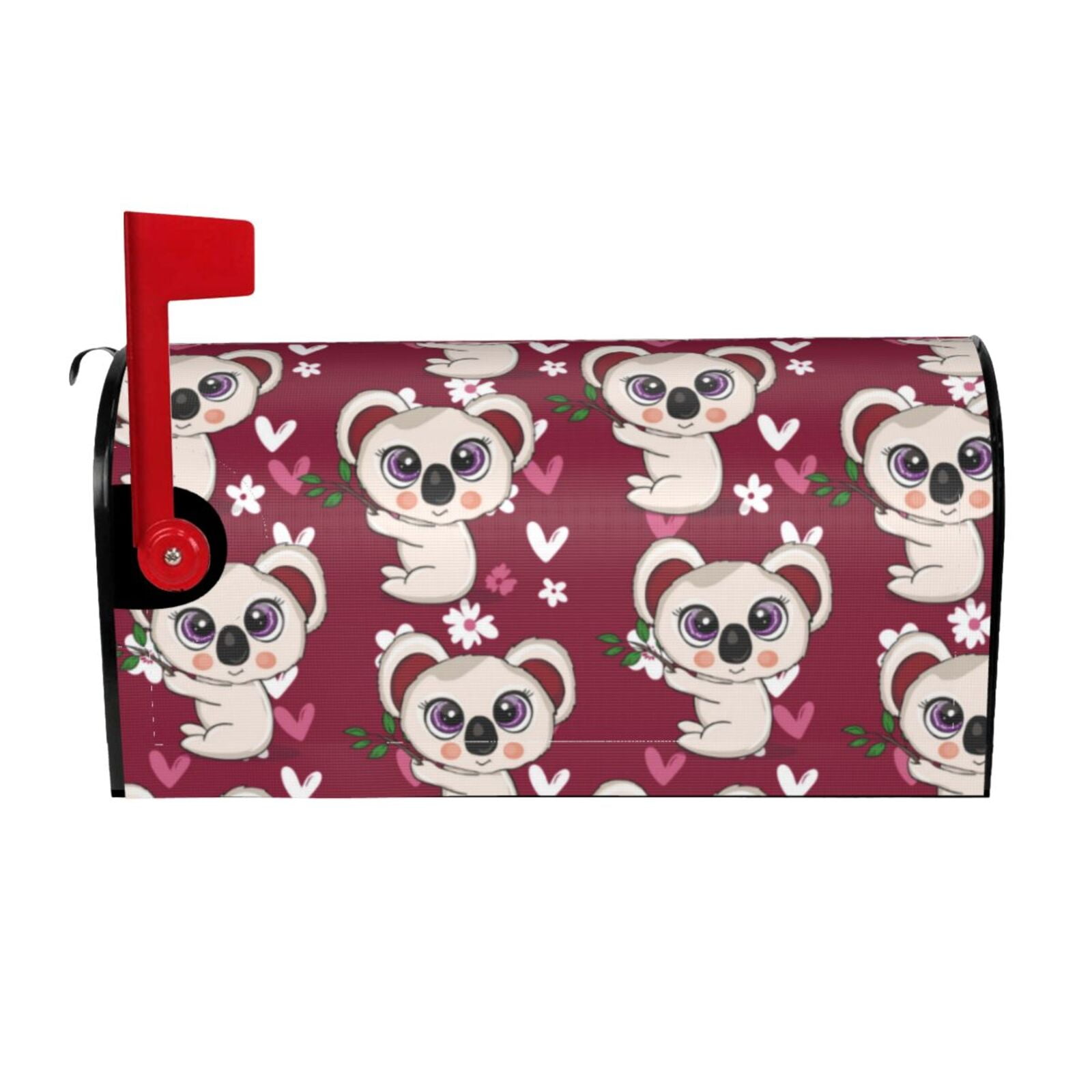 Mailbox Covers, Big Eyes Koala Burgundy Welcome Mailbox Cover Magnetic ...