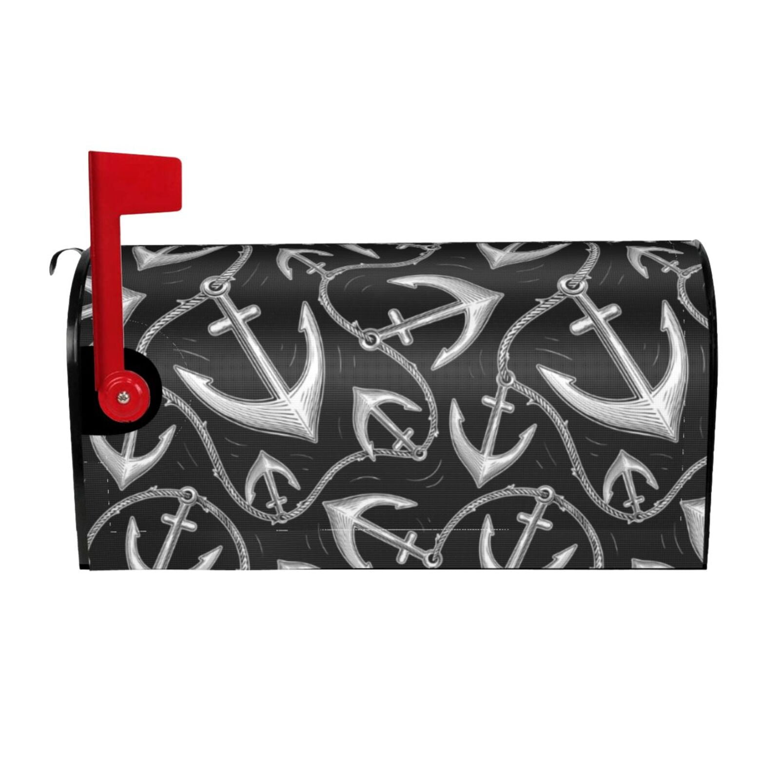 Mailbox Covers, Black White Anchor cool Welcome Cute Mailbox Cover ...