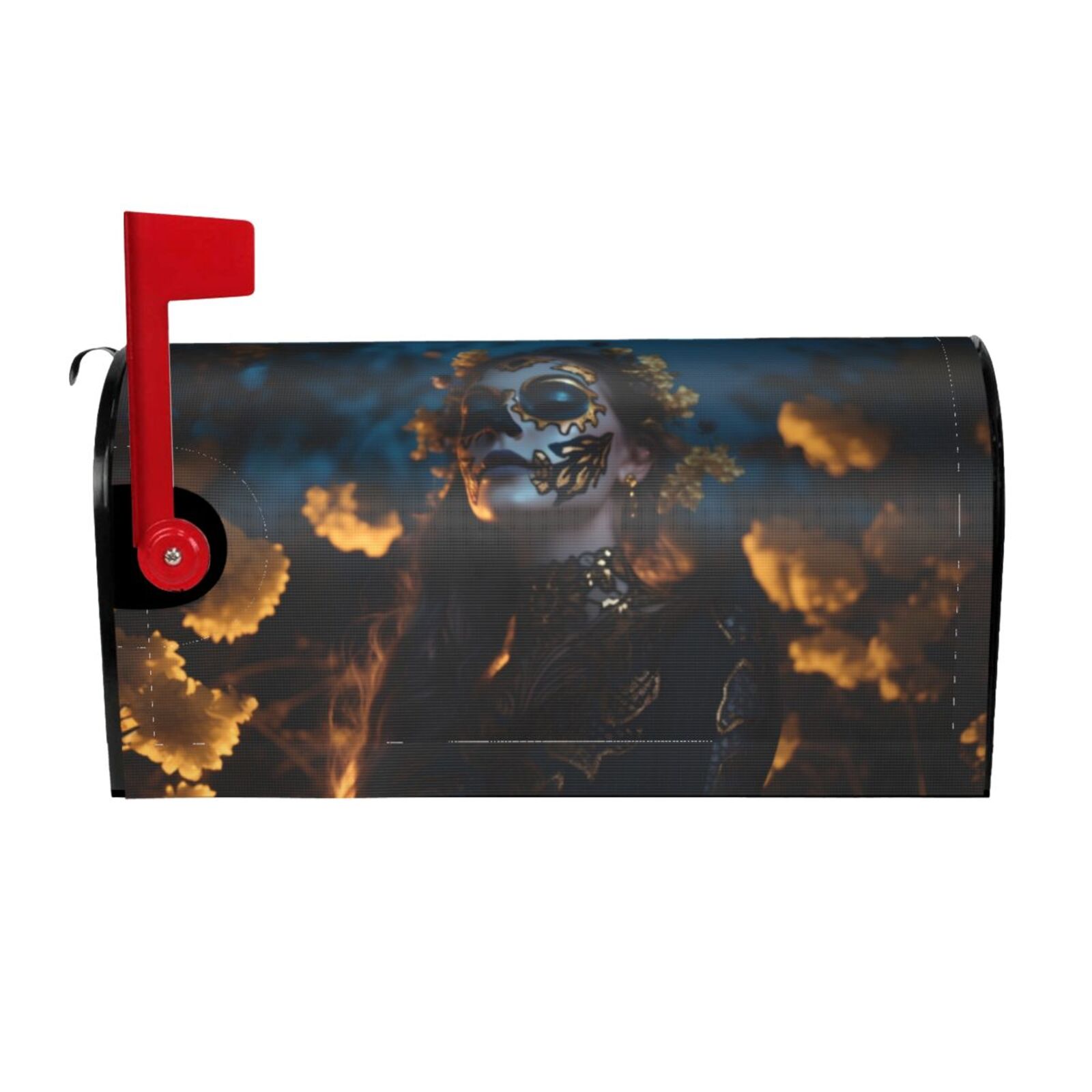 Mailbox Covers Black and Gold Woman Waterproof mail Box Covers ...