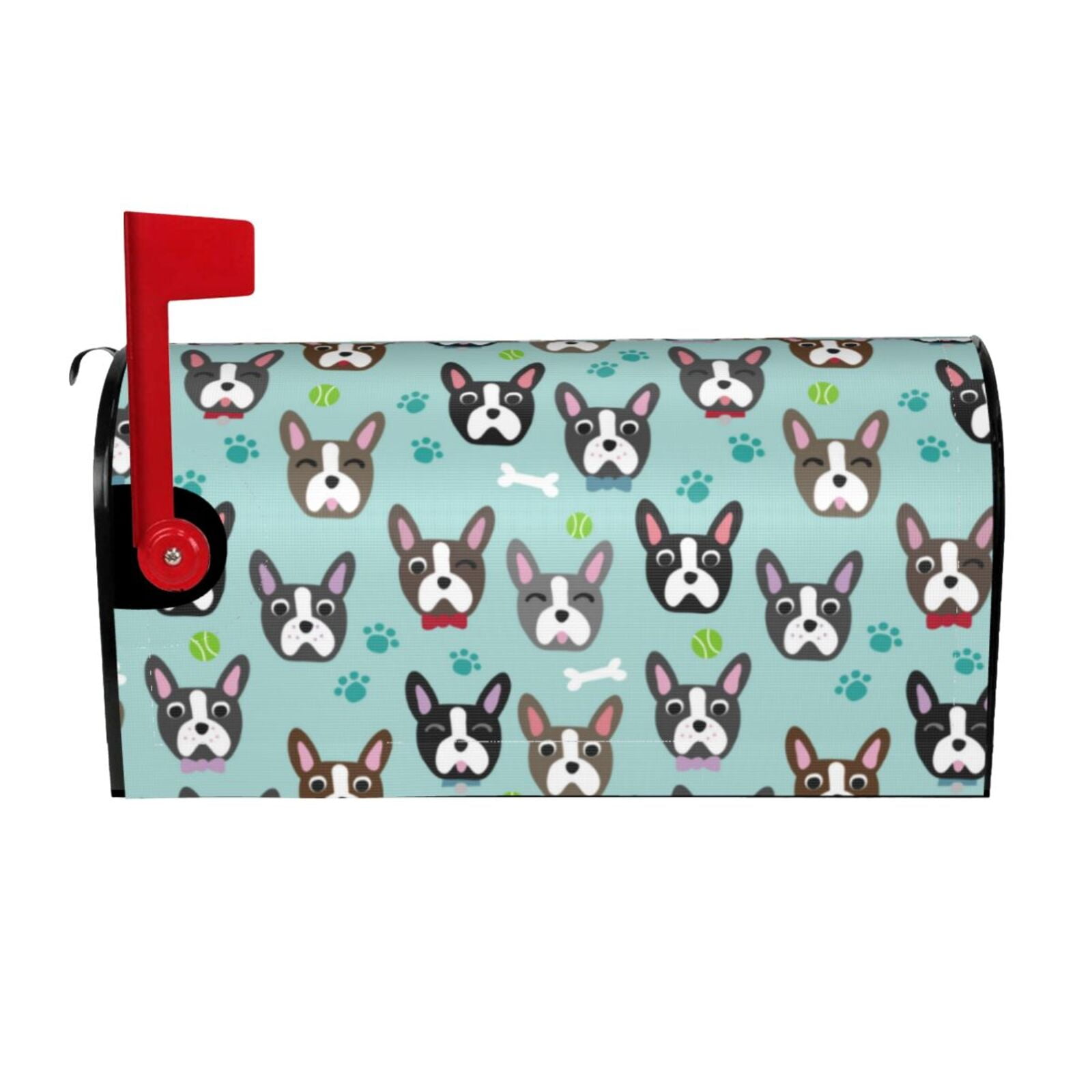 Mailbox Covers, Boston Terrier paw green cute Welcome Cute Mailbox ...