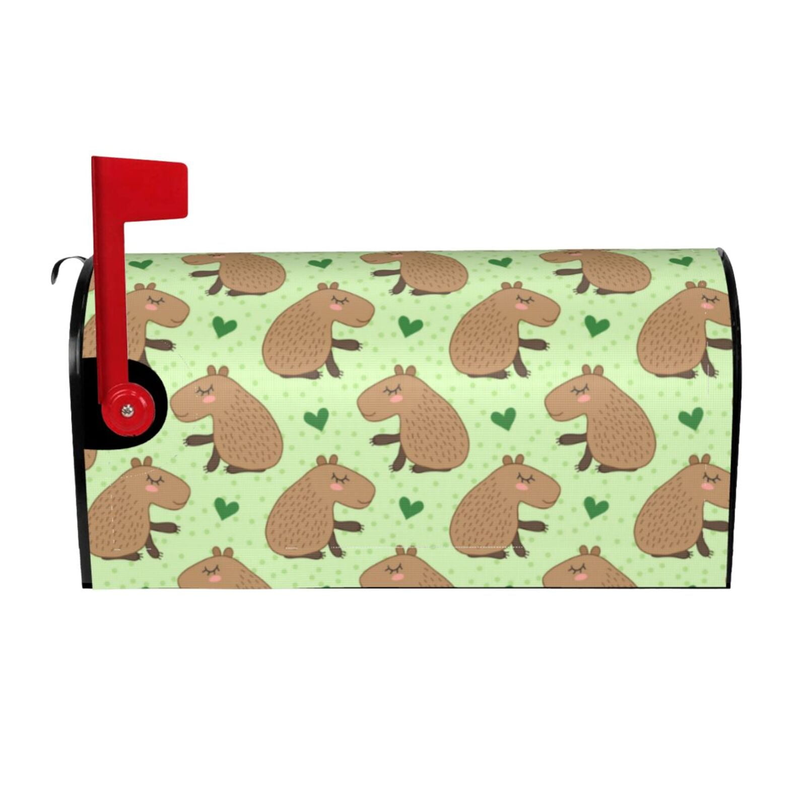 Mailbox Covers, Capybara Print Green Welcome Cute Mailbox Cover ...