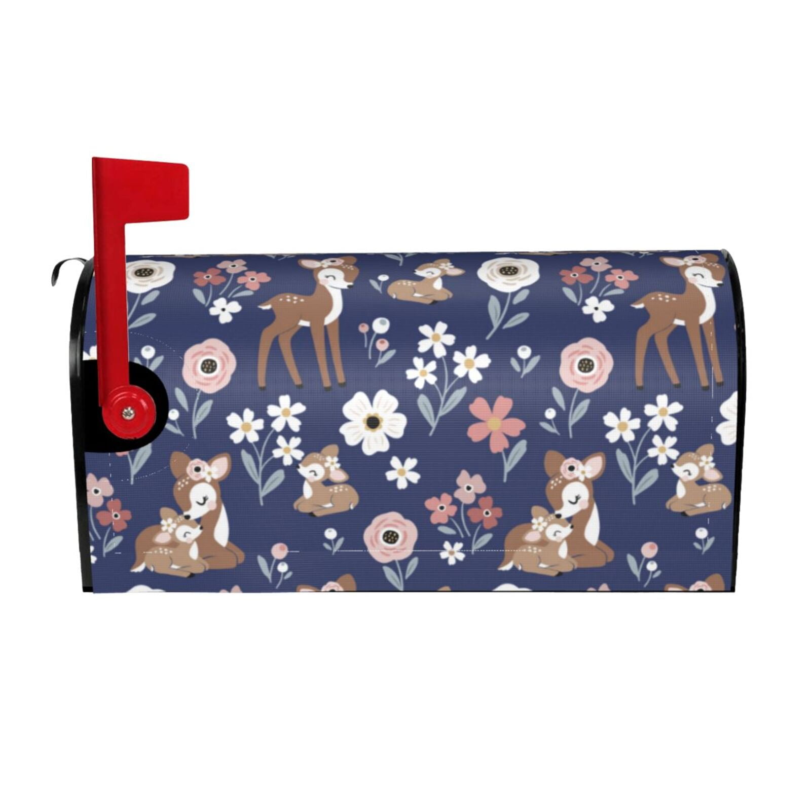 Mailbox Covers, Cartoon Cute Deer Daisy Flower Welcome Mailbox Cover ...