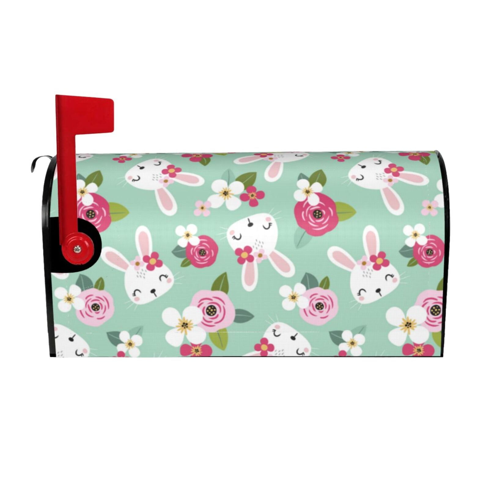 Mailbox Covers, Cartoon Cute Rabbit Flower Rose_A Welcome Cute Mailbox ...