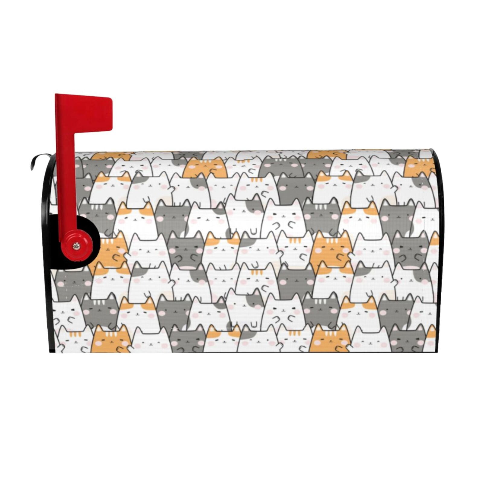 Mailbox Covers Cartoon Lines Funny Cute Cat Waterproof mail Box Covers ...