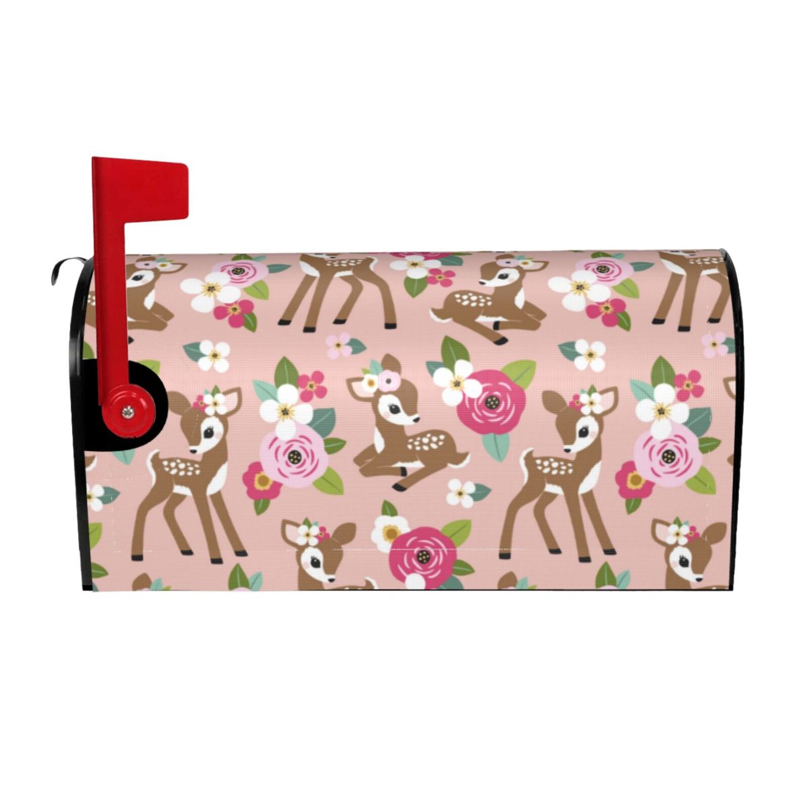 Mailbox Covers, Cartoon cute deer flower pink Cute Welcome Mailbox ...