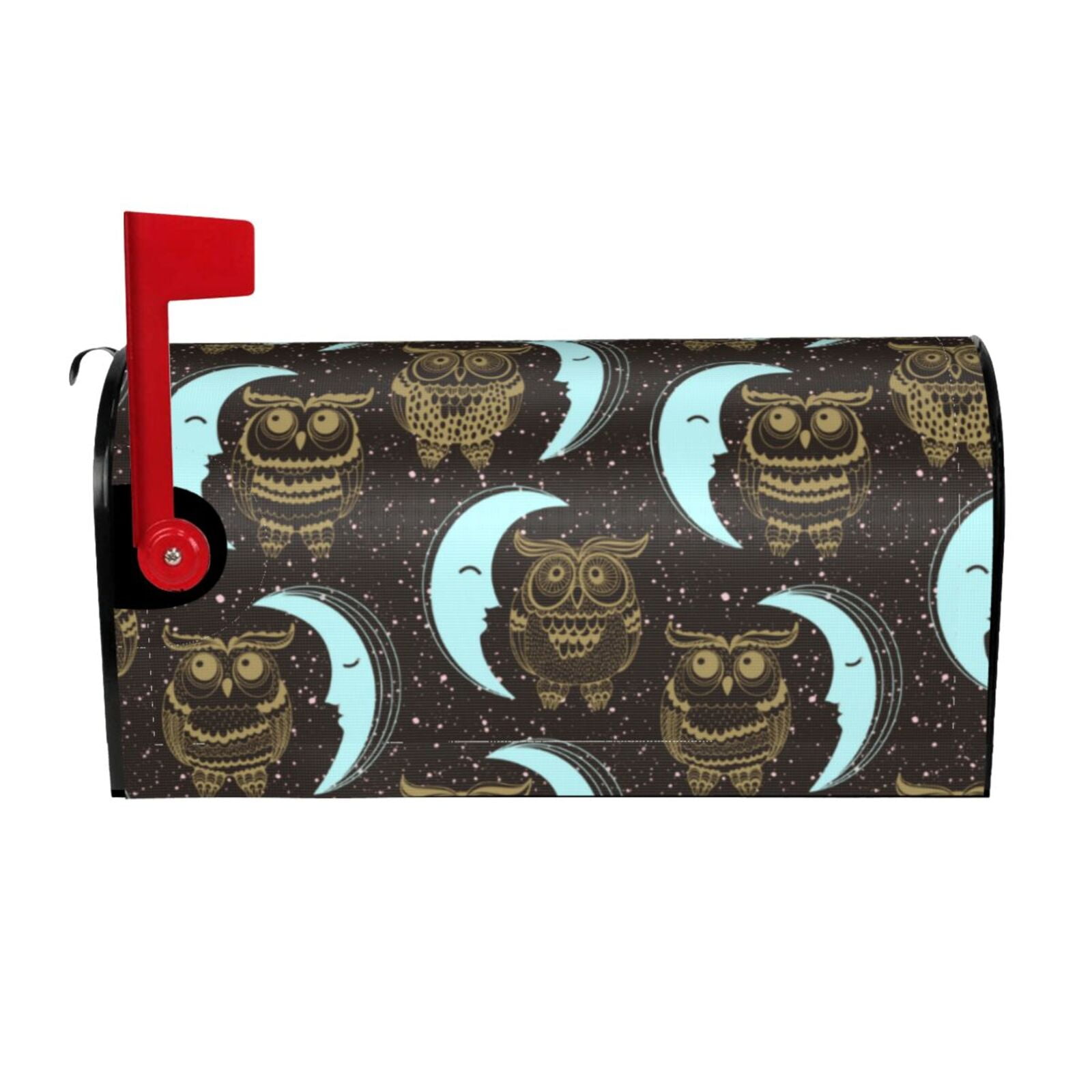 Mailbox Covers, Cartoon owls moon night starry sky Welcome Cute Mailbox ...