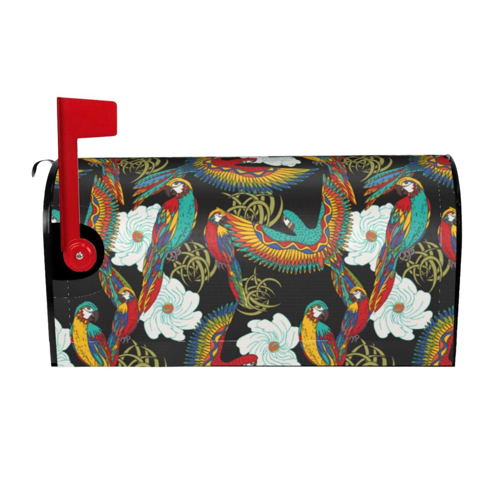 Mailbox Covers, Classic Color Parrot Flower Welcome Cute Mailbox Cover ...