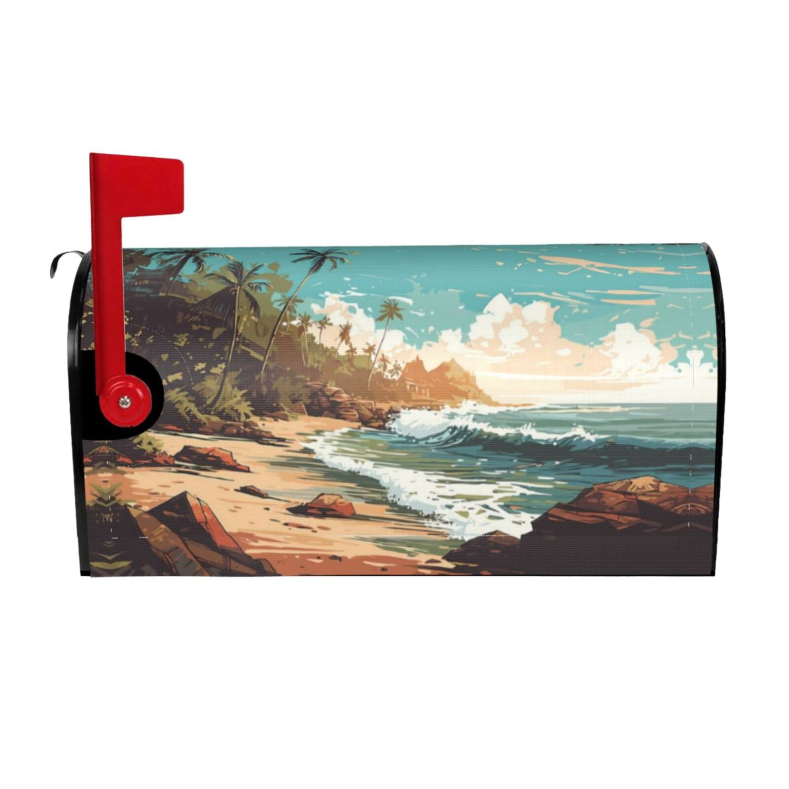 Mailbox Covers, Coastal Palm Beach Welcome Cute Mailbox Cover Magnetic ...