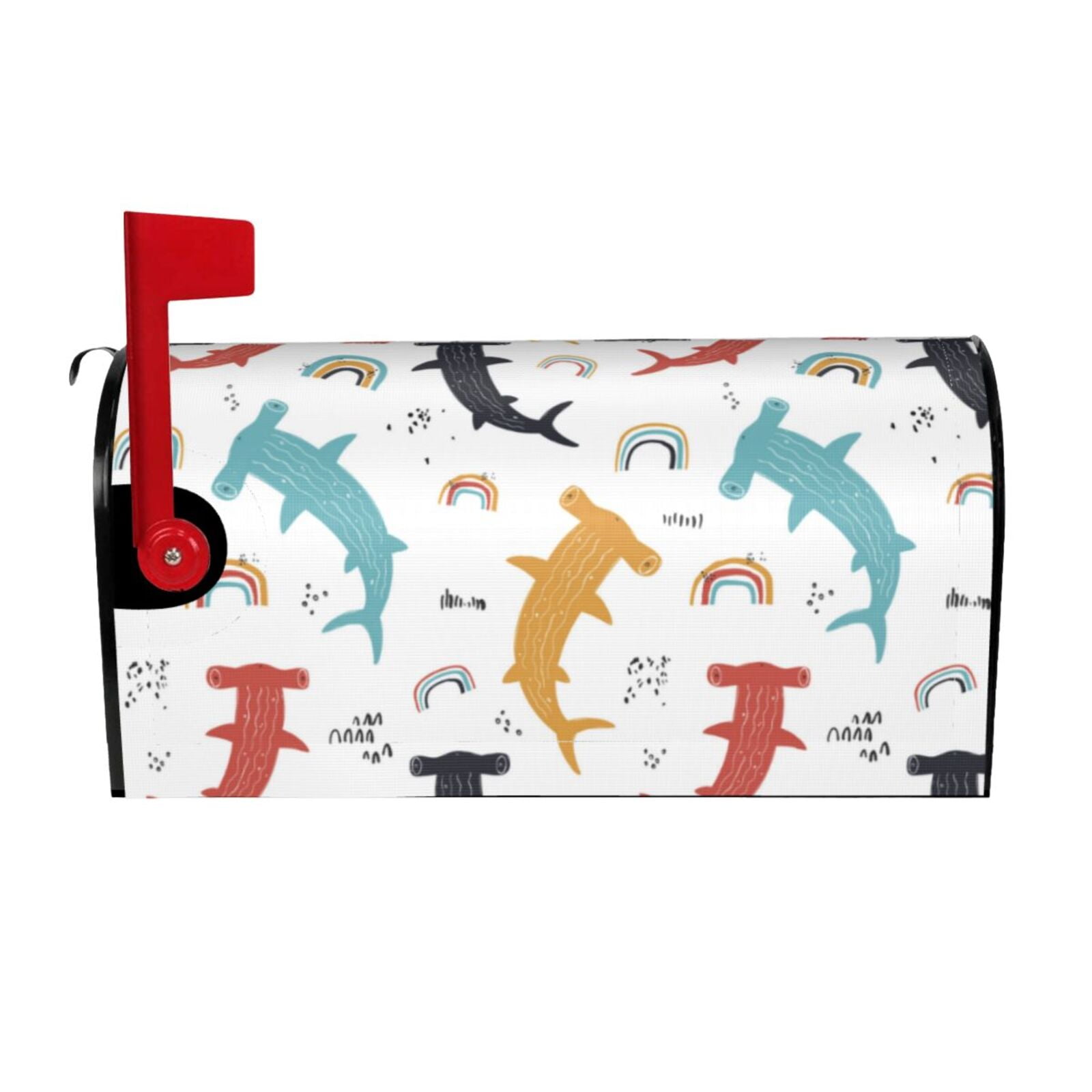 Mailbox Covers, Colorful Rainbow Hammerhead Shark Welcome Cute Mailbox ...