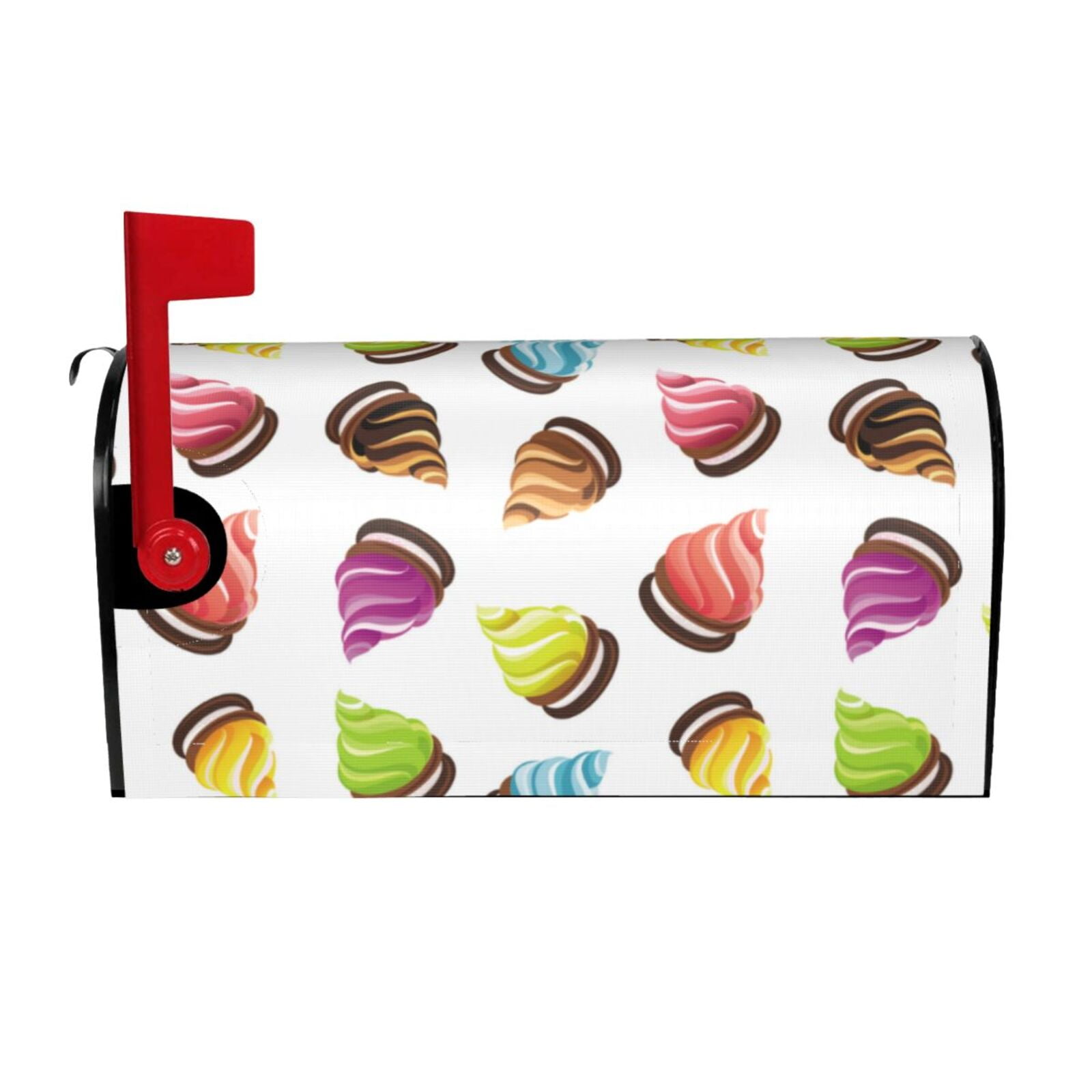Mailbox Covers, Colourful Ice Cream Print White Mailbox Cover Magnetic ...