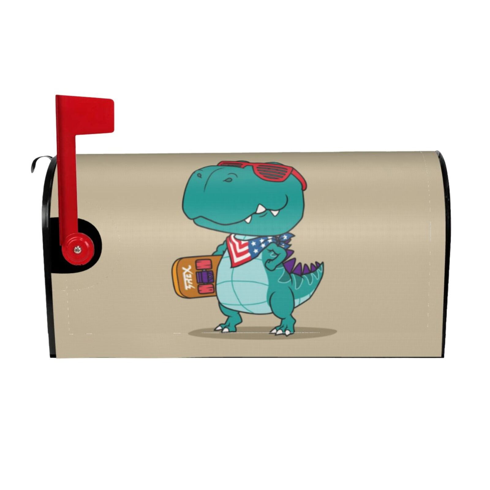 Mailbox Covers, Cool Dino Playing Skateboard Welcome Cute Mailbox Cover ...