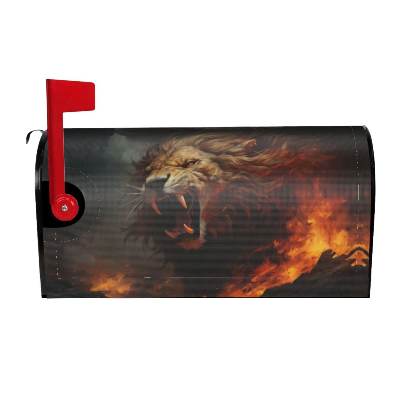 Mailbox Covers Cool Flame Lion A Waterproof mail Box Covers, Magnetic ...