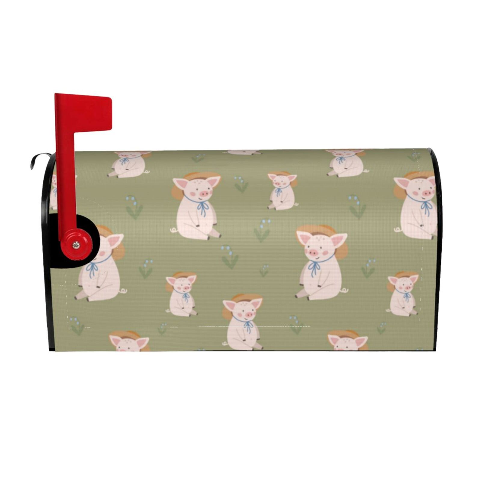 Mailbox Covers Cowboy Hat Cute Pig Green Waterproof mail Box Covers ...