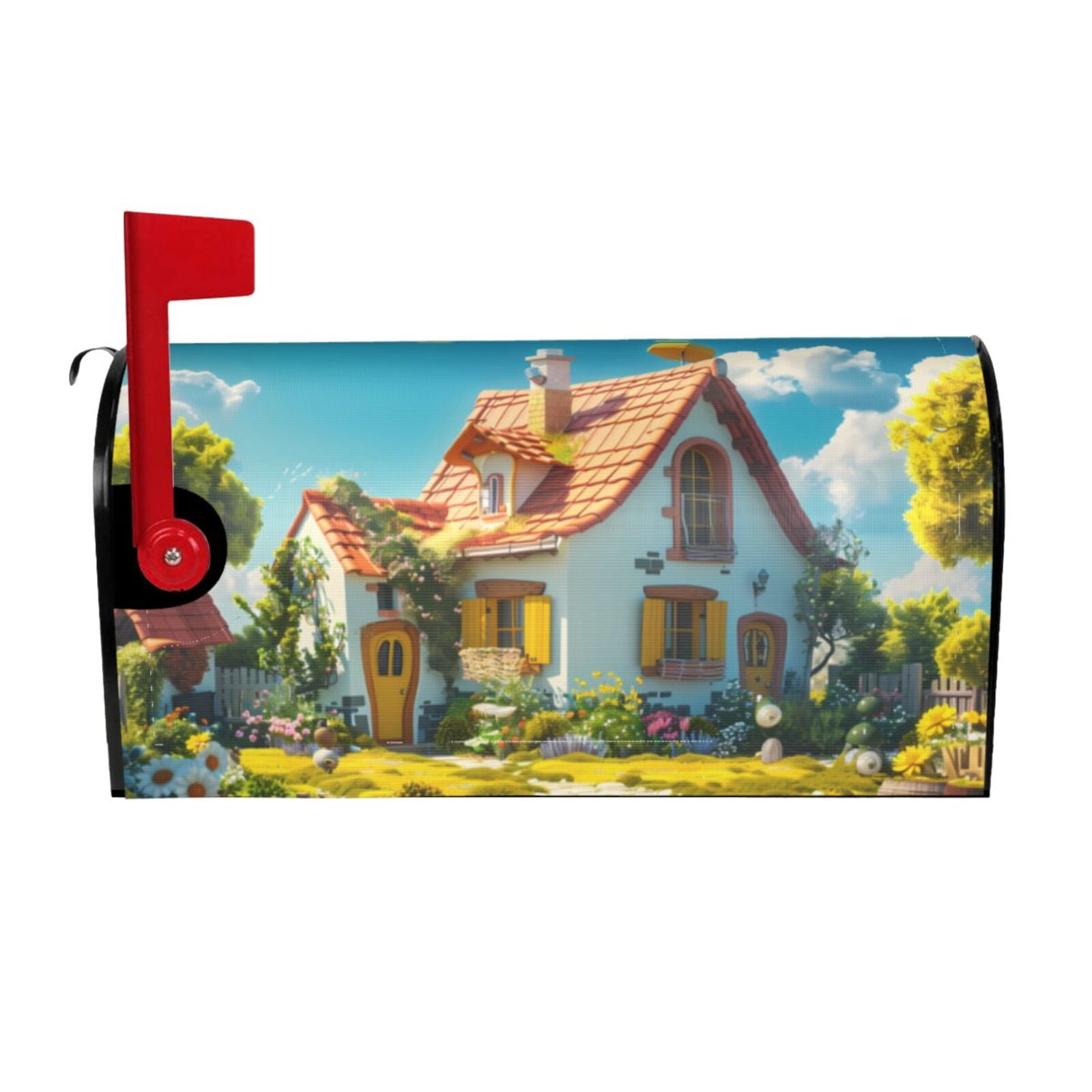 Mailbox Covers, Cozy Cartoon Backyard Welcome Cute Mailbox Cover ...