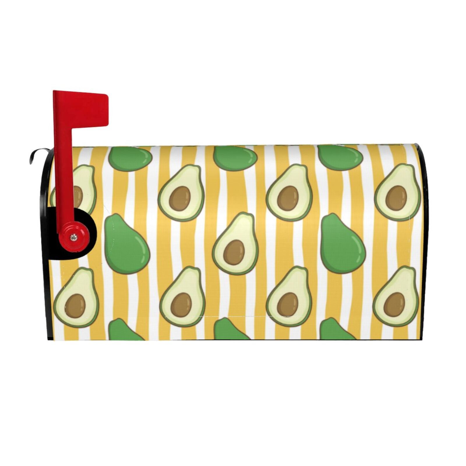 Mailbox Covers, Cute Avocado Yellow Stripe Welcome Mailbox Cover Magnetic Extra Large Size 25.5 ...