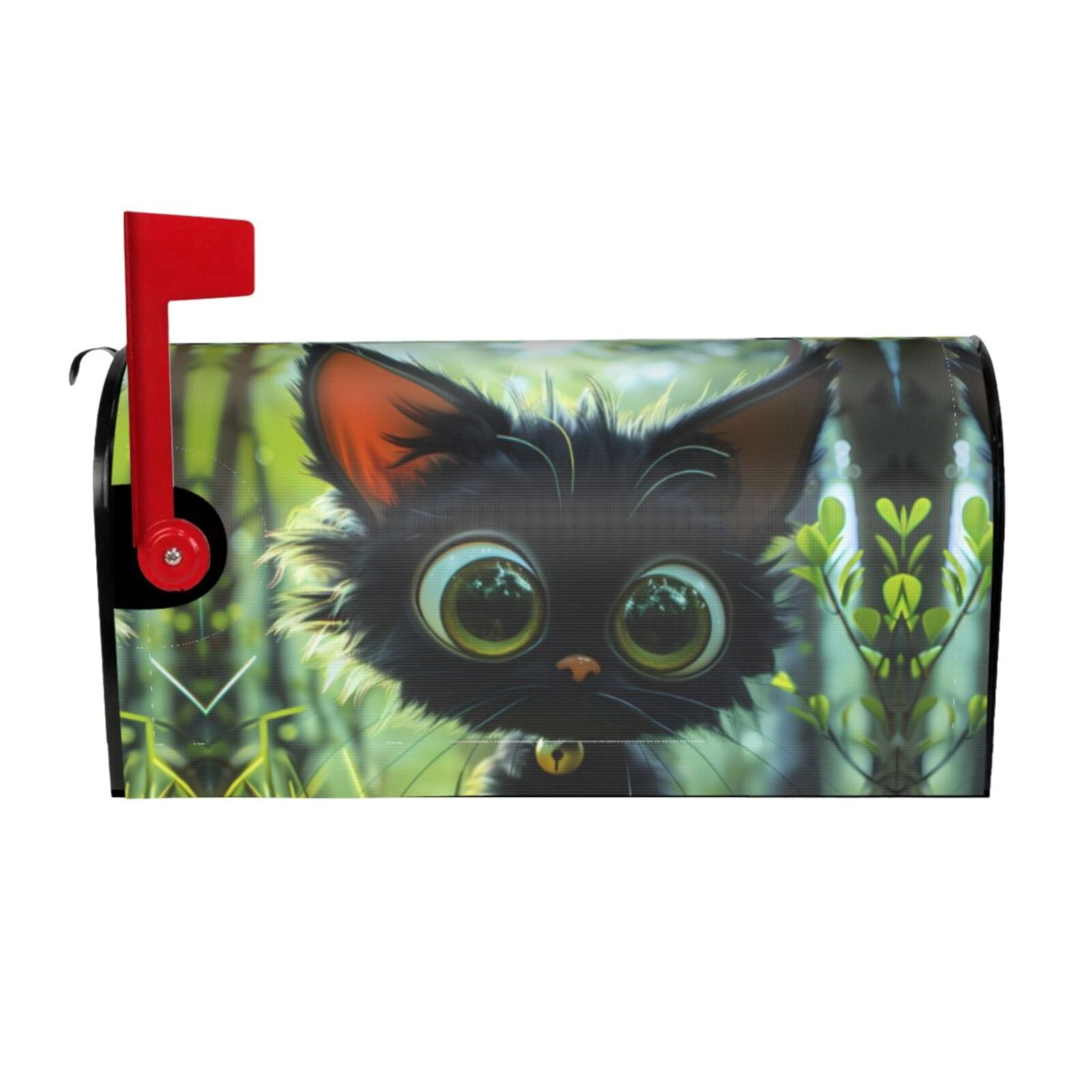 Mailbox Covers, Cute Big-Eyed Black Cat Welcome Cute Mailbox Cover ...