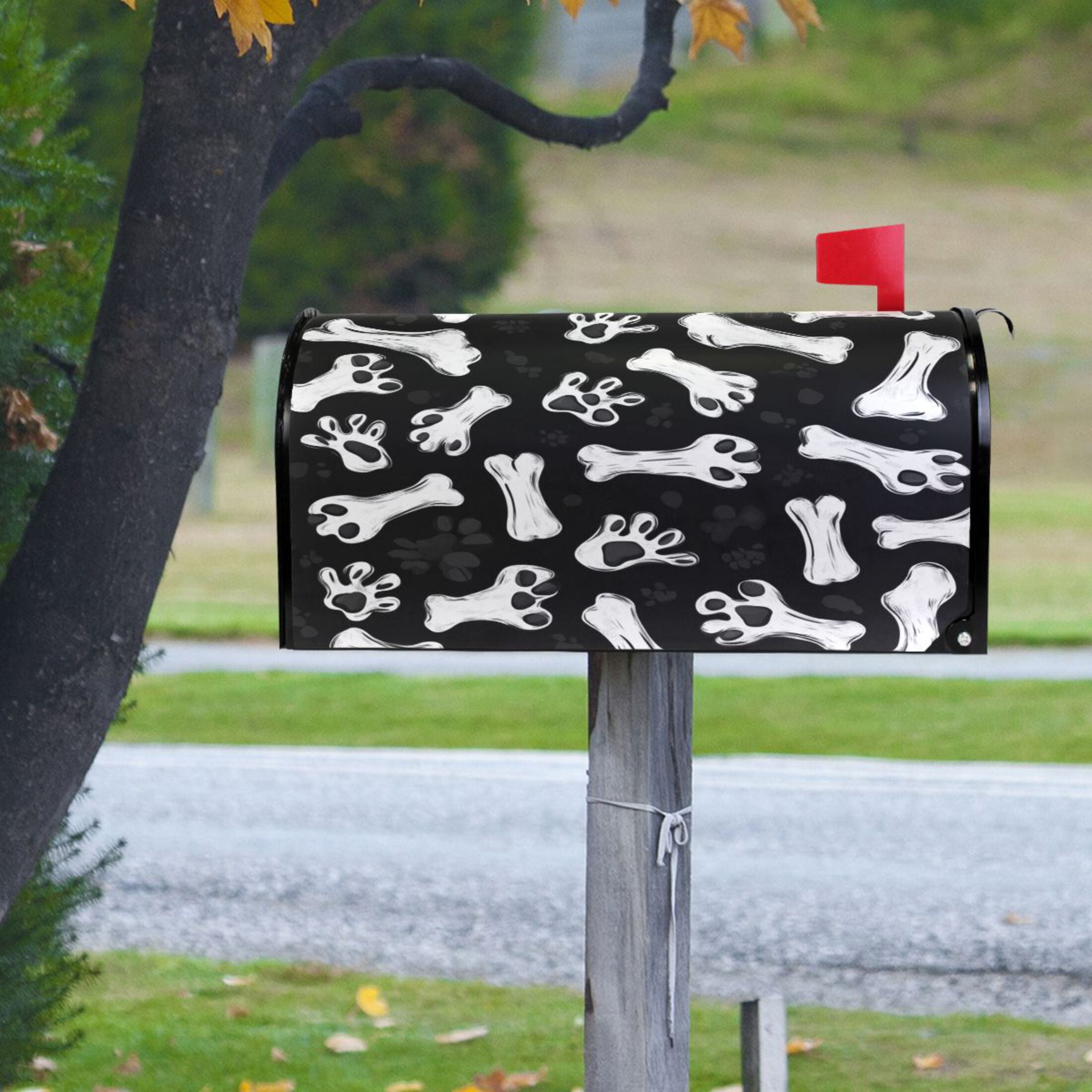Mailbox Covers Cute Bones and Paw Prints Mailbox Cover - Walmart.com