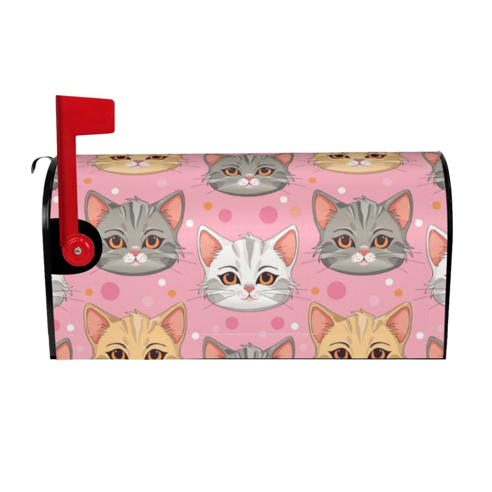 Mailbox Covers, Cute Cartoon Cat Face Pink Welcome Cute Mailbox Cover ...