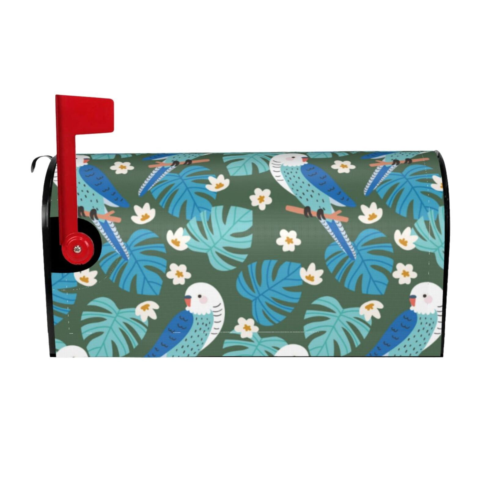 Mailbox Covers, Cute Cartoon Parrot Flower White Welcome Cute Mailbox ...