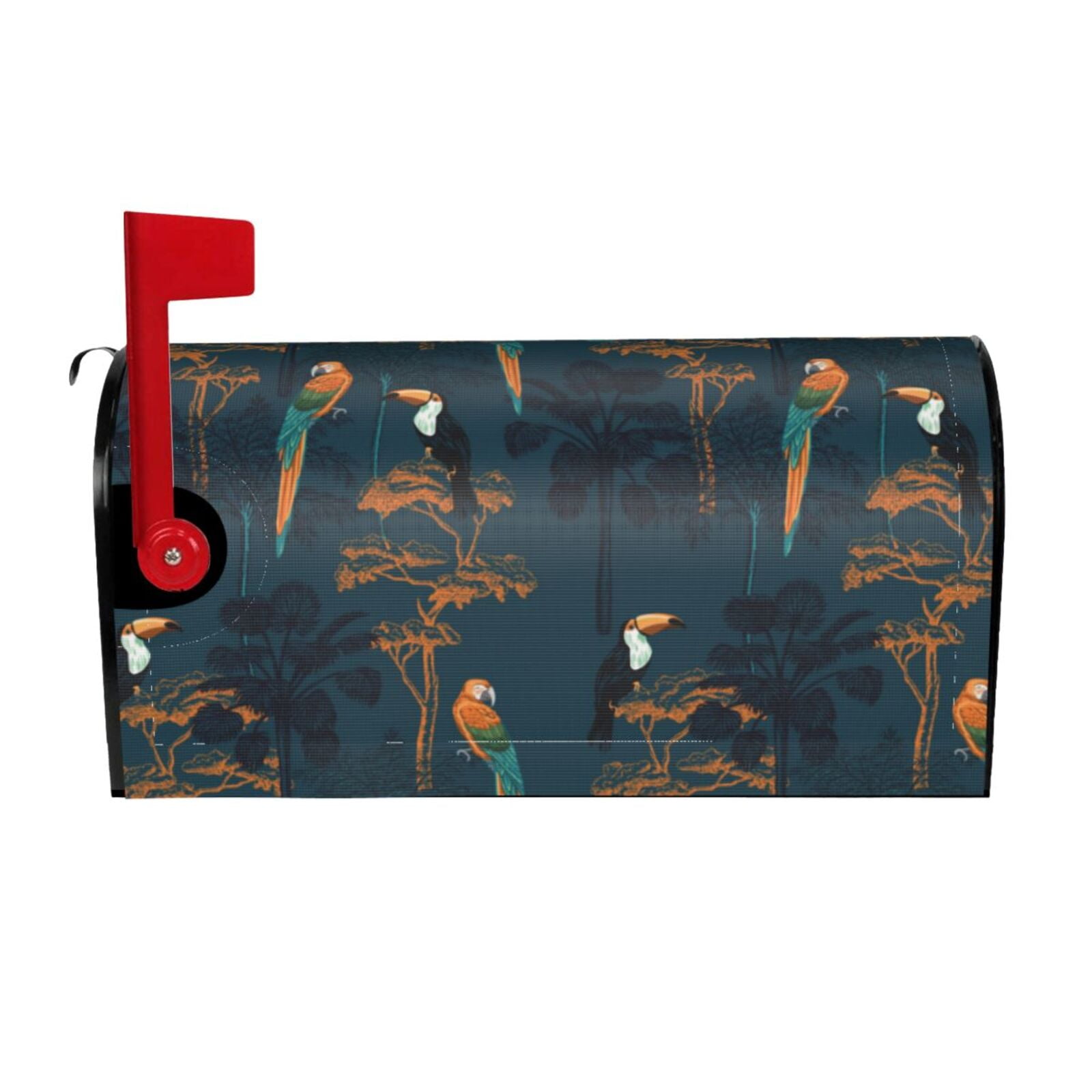 Mailbox Covers, Cute Macaw Toucan Palm Tree Cute Welcome Mailbox Cover ...