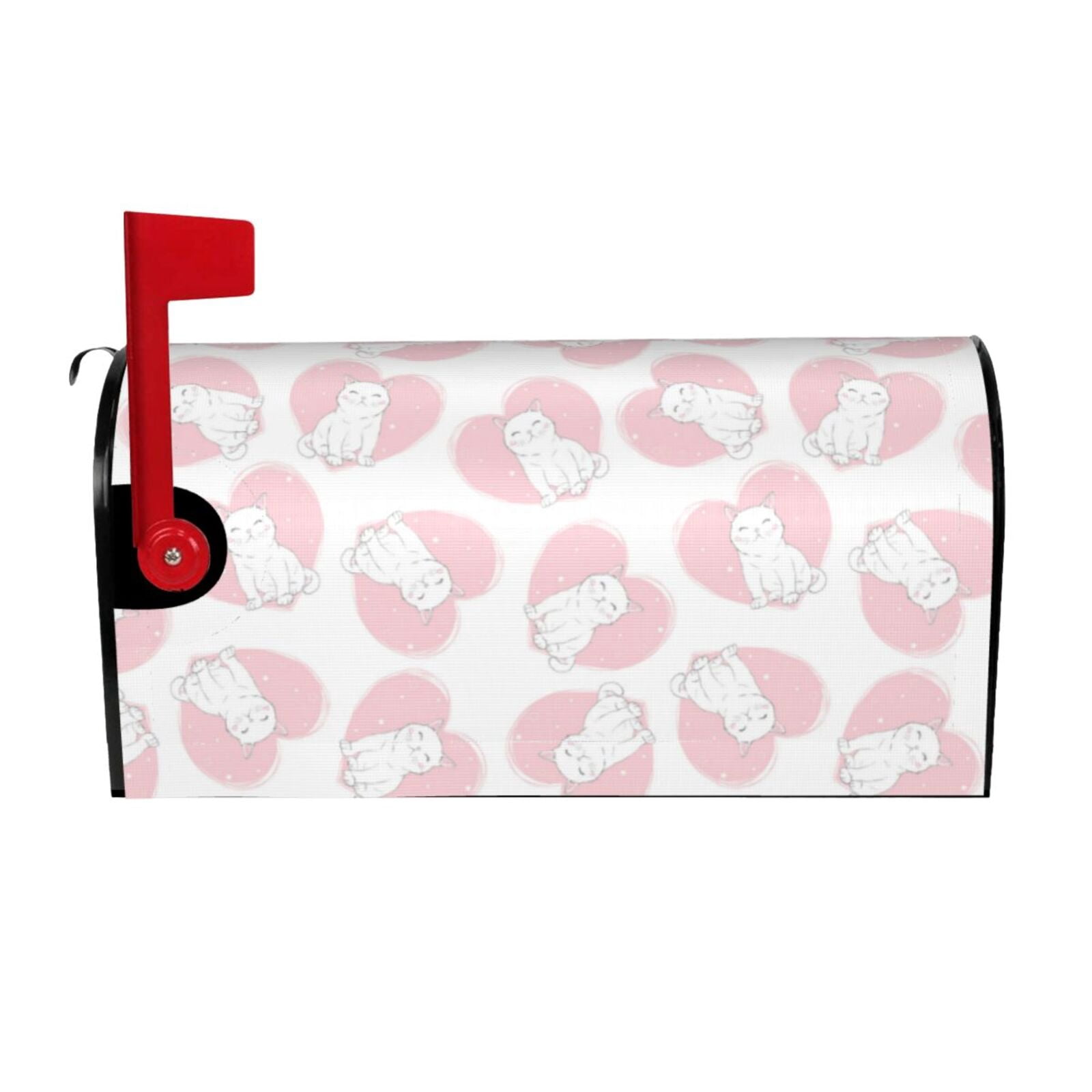 Mailbox Covers, Cute Pink Loving Cartoon Cat Welcome Cute Mailbox Cover ...