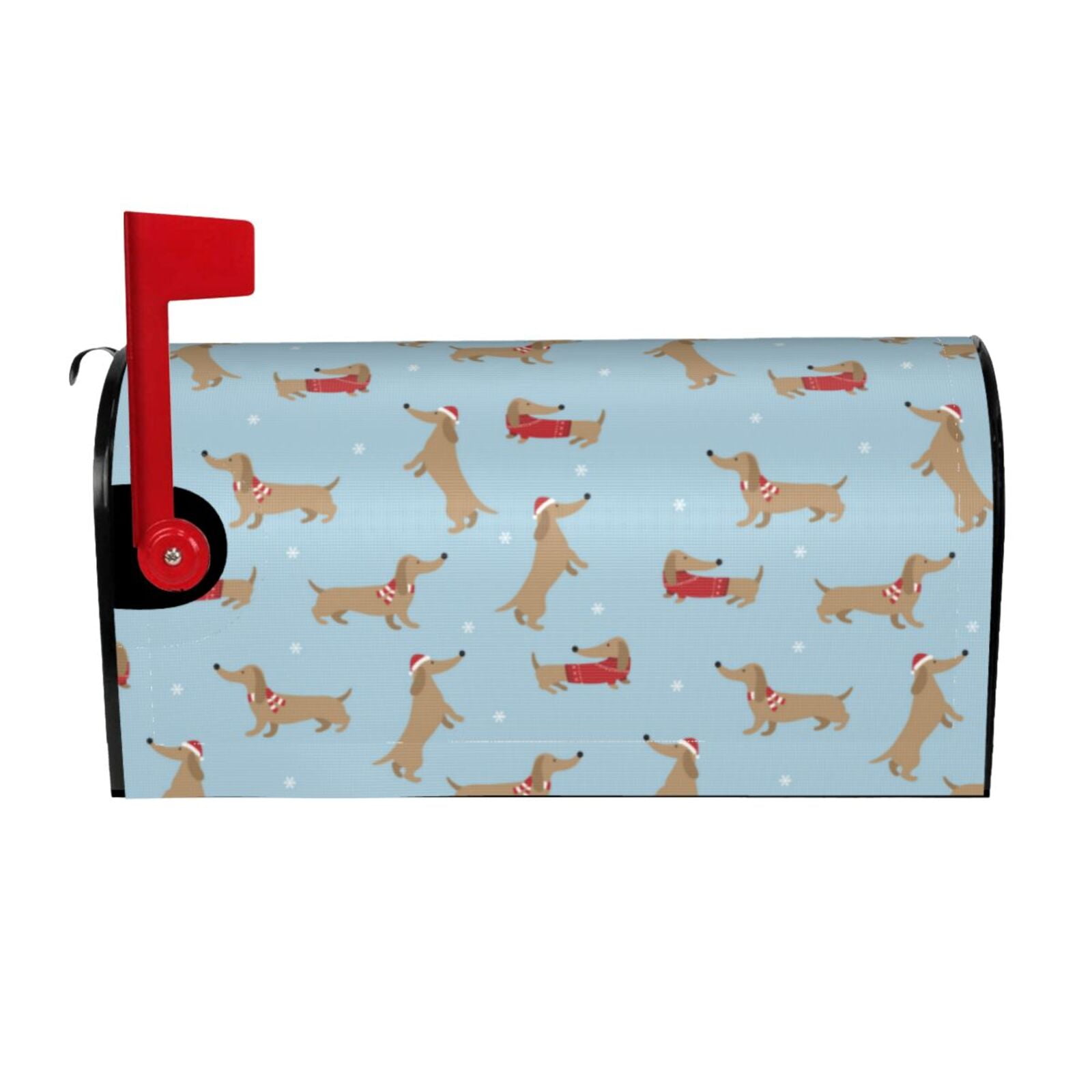 Mailbox Covers Dachshund Dog Puppy Blue Snowflake Waterproof mail Box ...