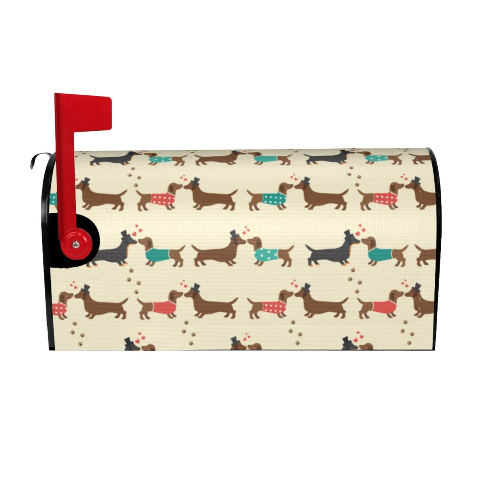Mailbox Covers, Dachshund Dog Puppy Footprint Welcome Cute Mailbox ...